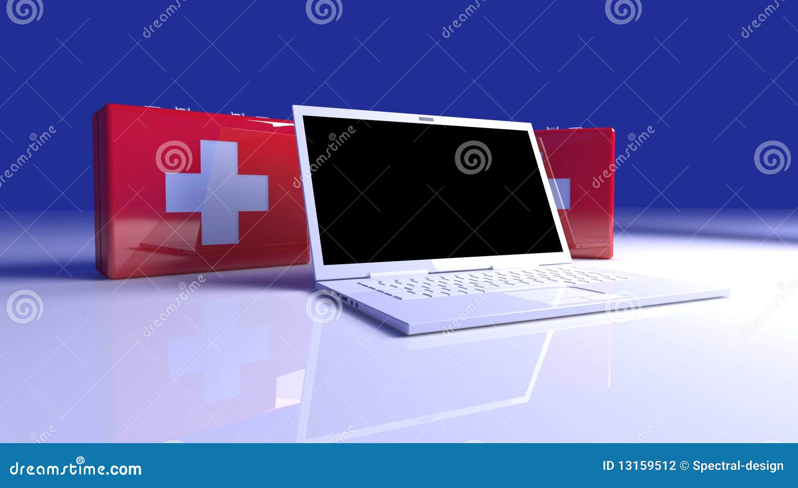 Laptop First aid stock illustration. Illustration of display - 13159512