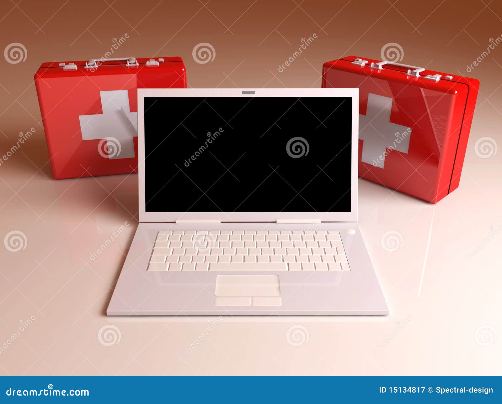 Laptop First aid stock illustration. Illustration of laptop - 15134817