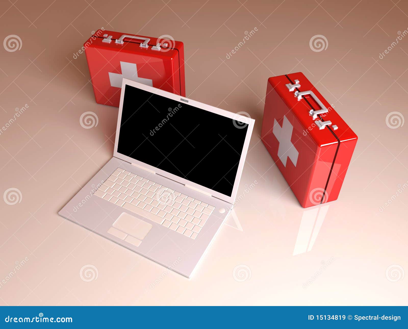 Laptop First aid stock illustration. Illustration of safe - 15134819