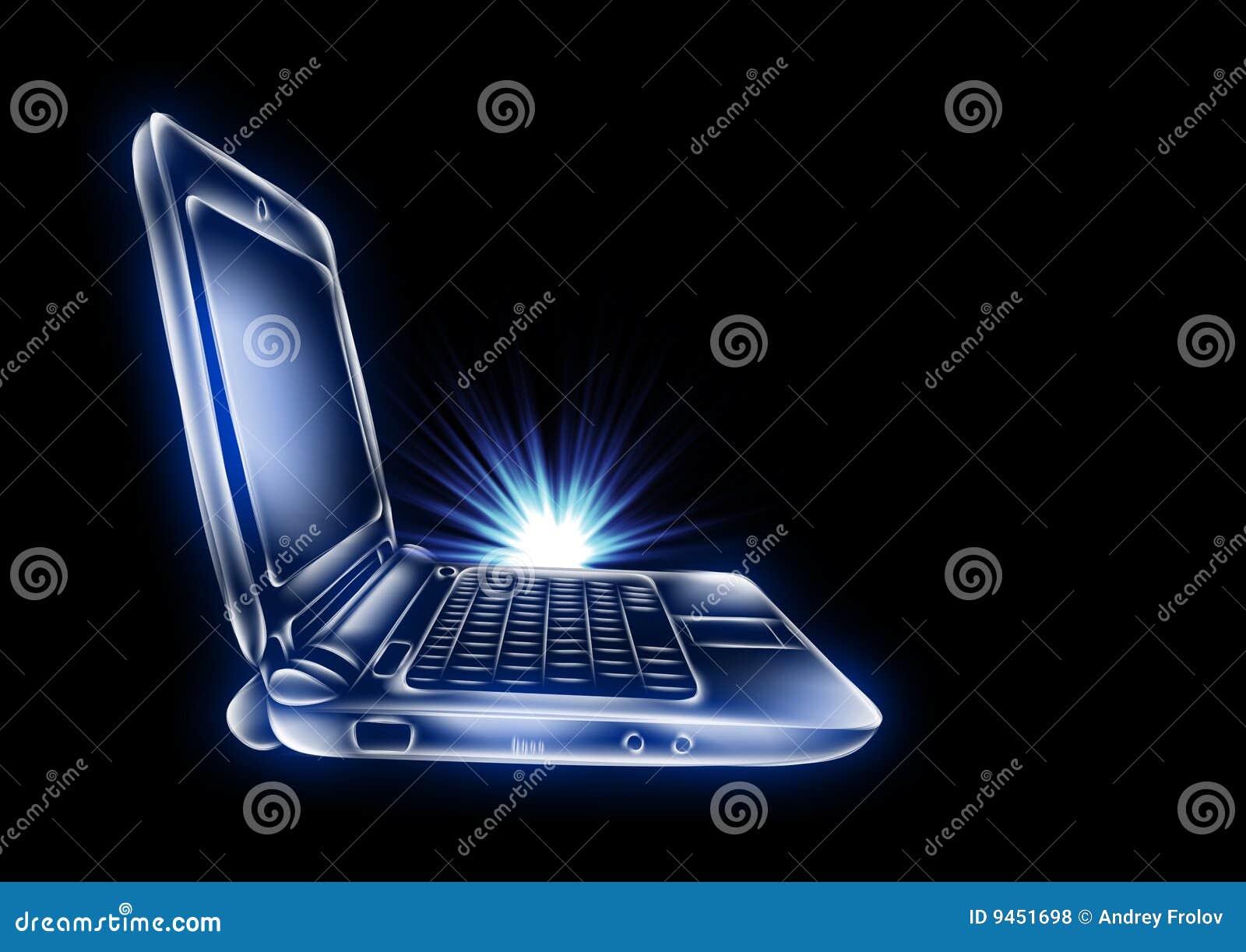 Laptop and flash light stock illustration. Illustration of graphic ...