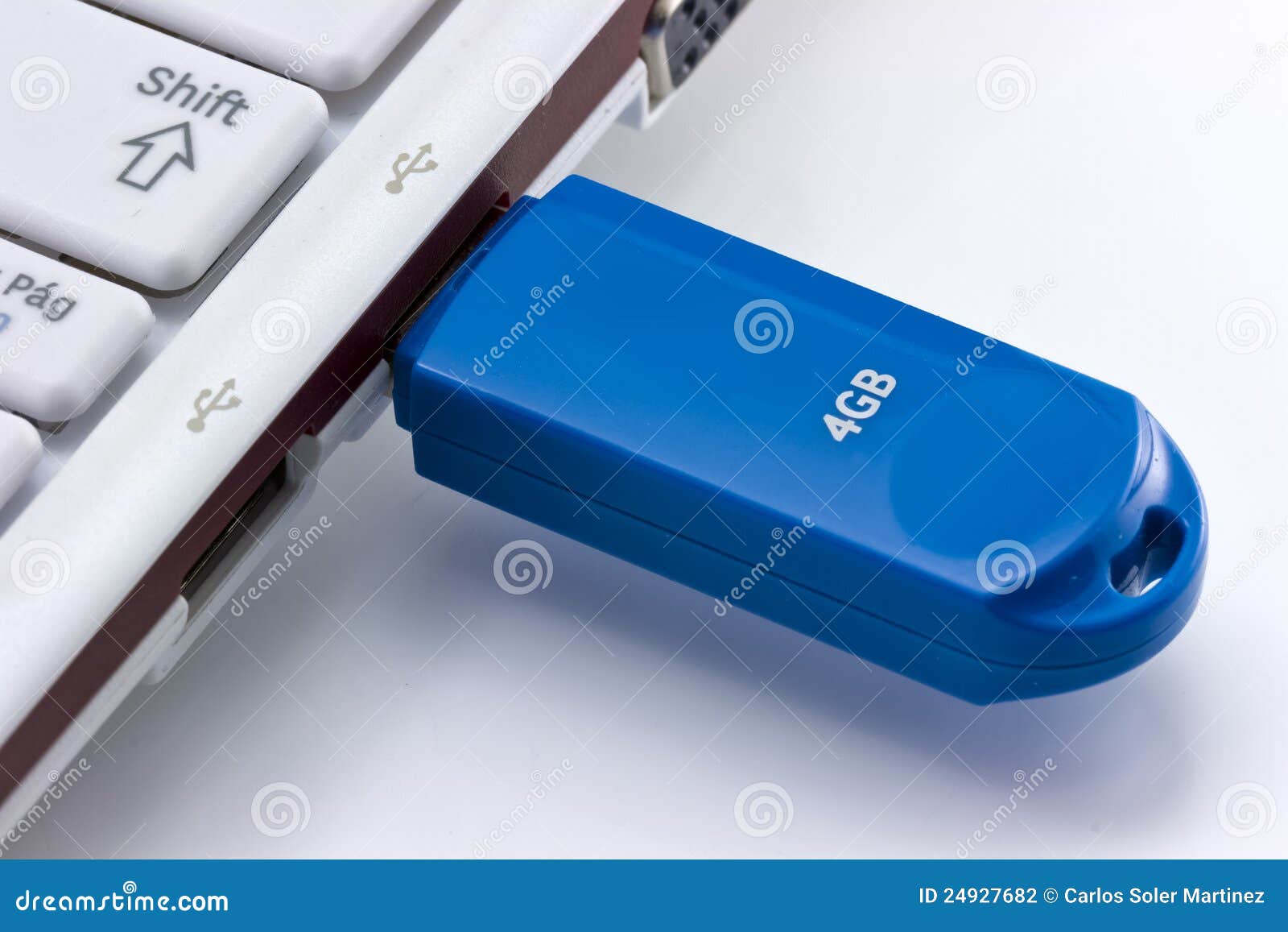 Laptop and Flash Pen Drive Arranged on Table Stock Photo - Image of ...