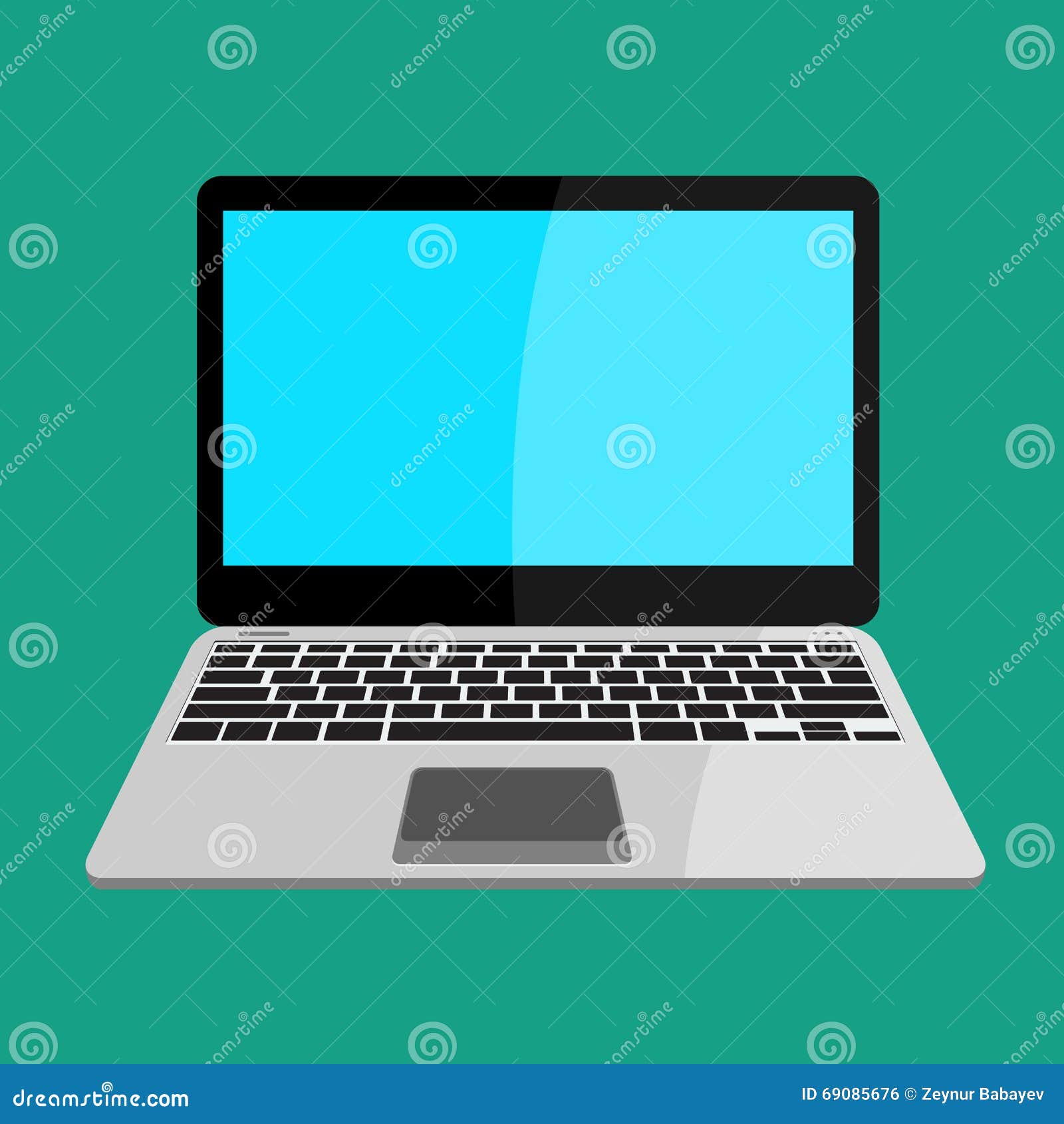 Laptop Flat Color Design Illustration Vector Eps10 Stock Vector ...