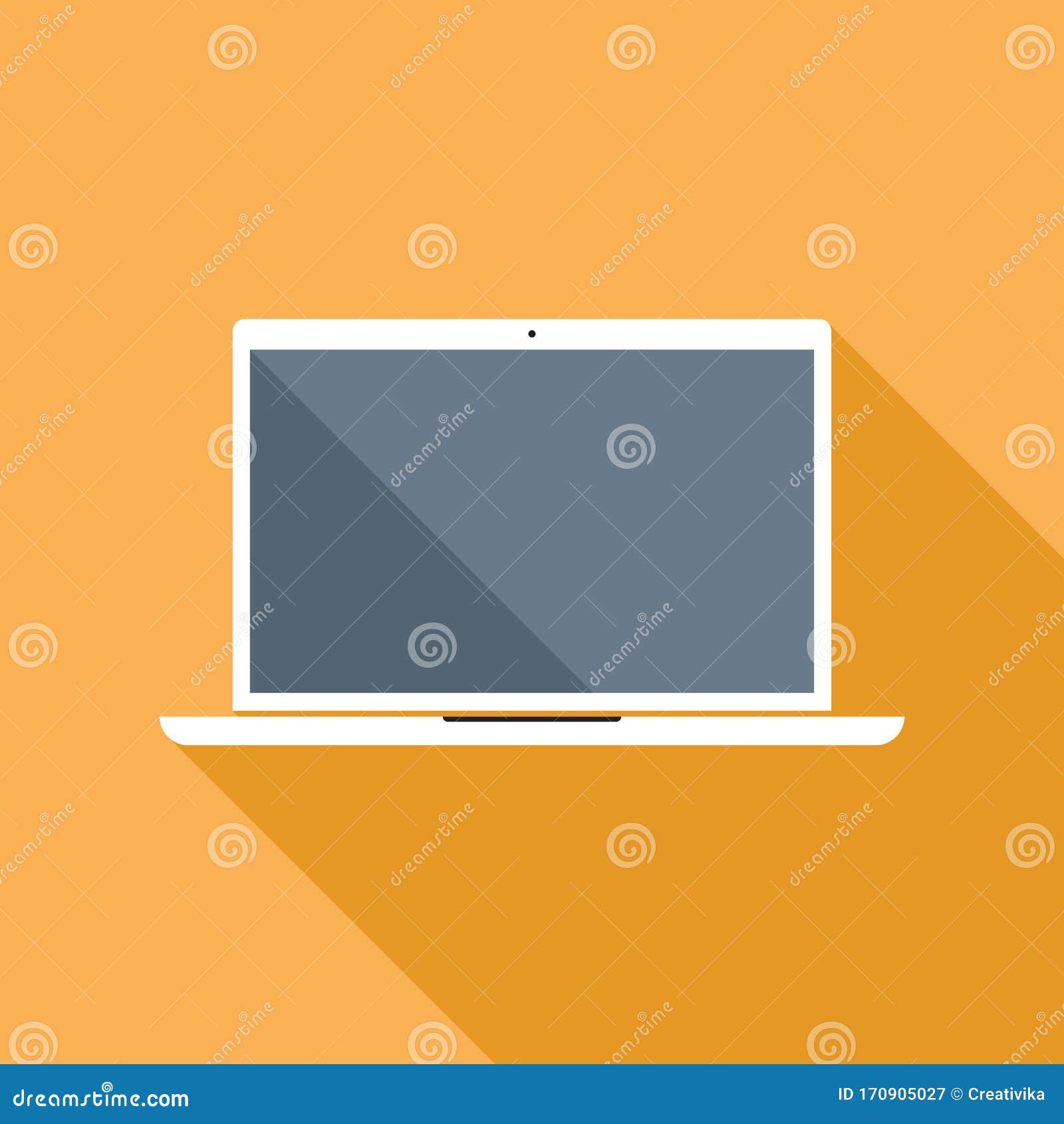 Laptop Flat Icon stock vector. Illustration of gadget - 170905027