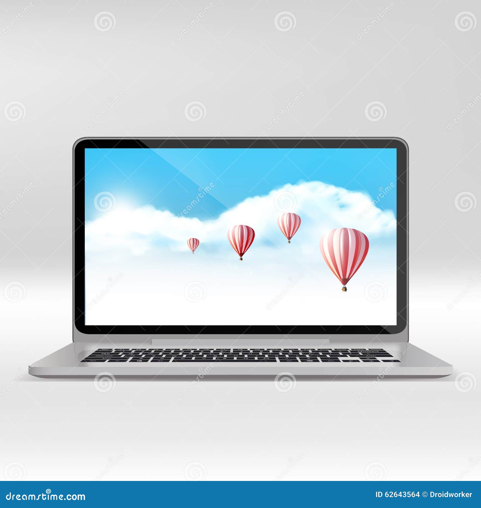 Laptop and Flat Monitor with Blank Screen . Realistic Vector ...
