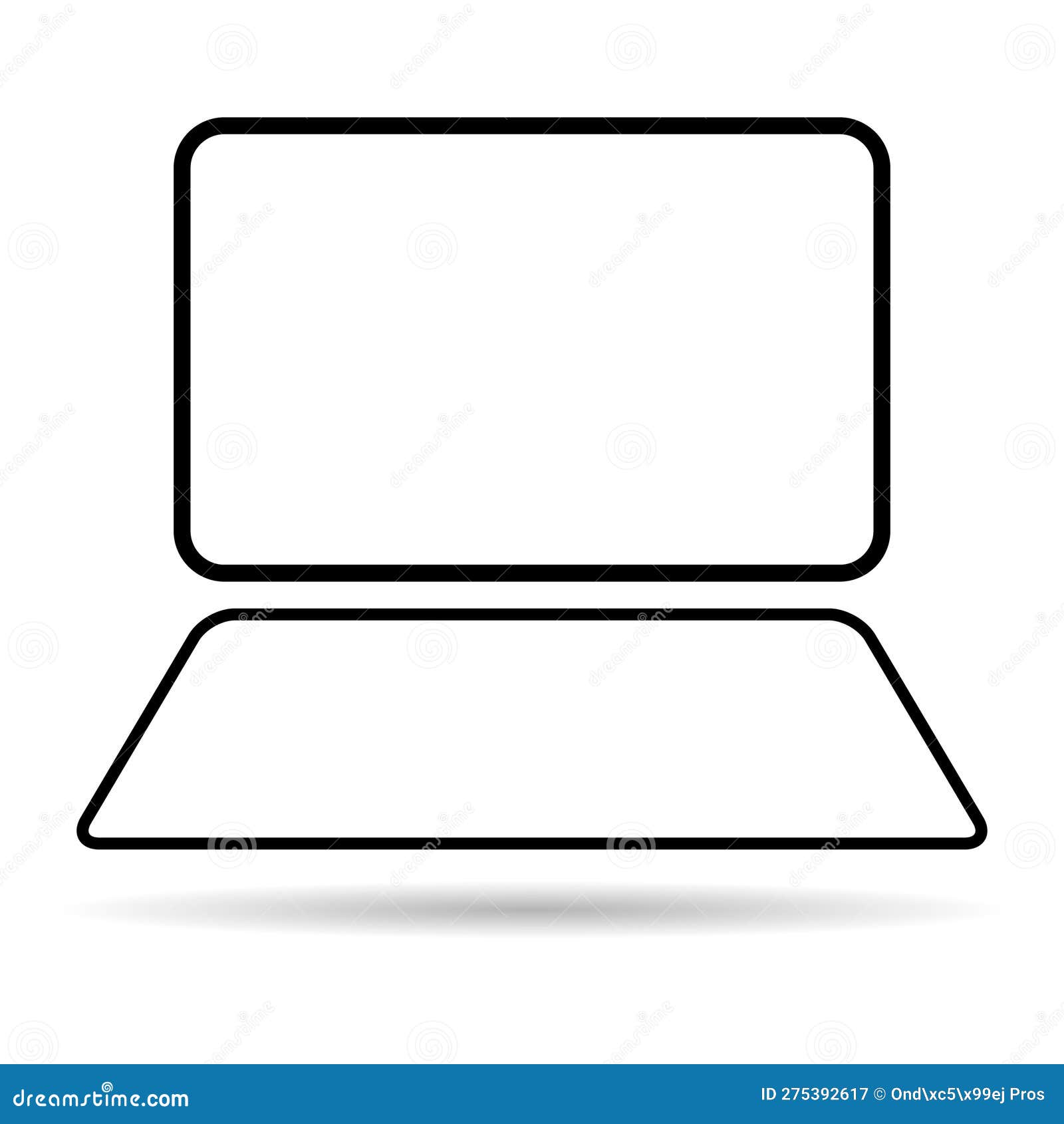 Laptop Flat Web Icon Shadow, Notebook Computer Technology Symbol ...