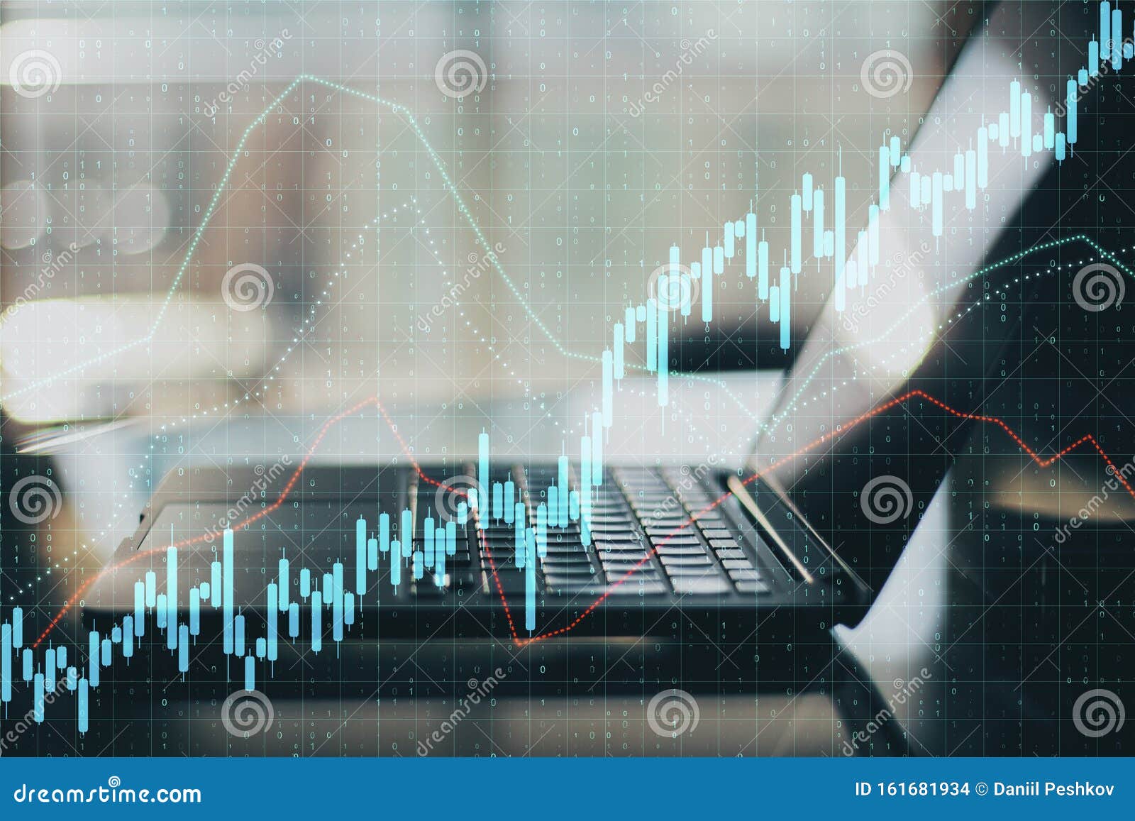 Laptop with forex chart stock illustration. Illustration of device ...