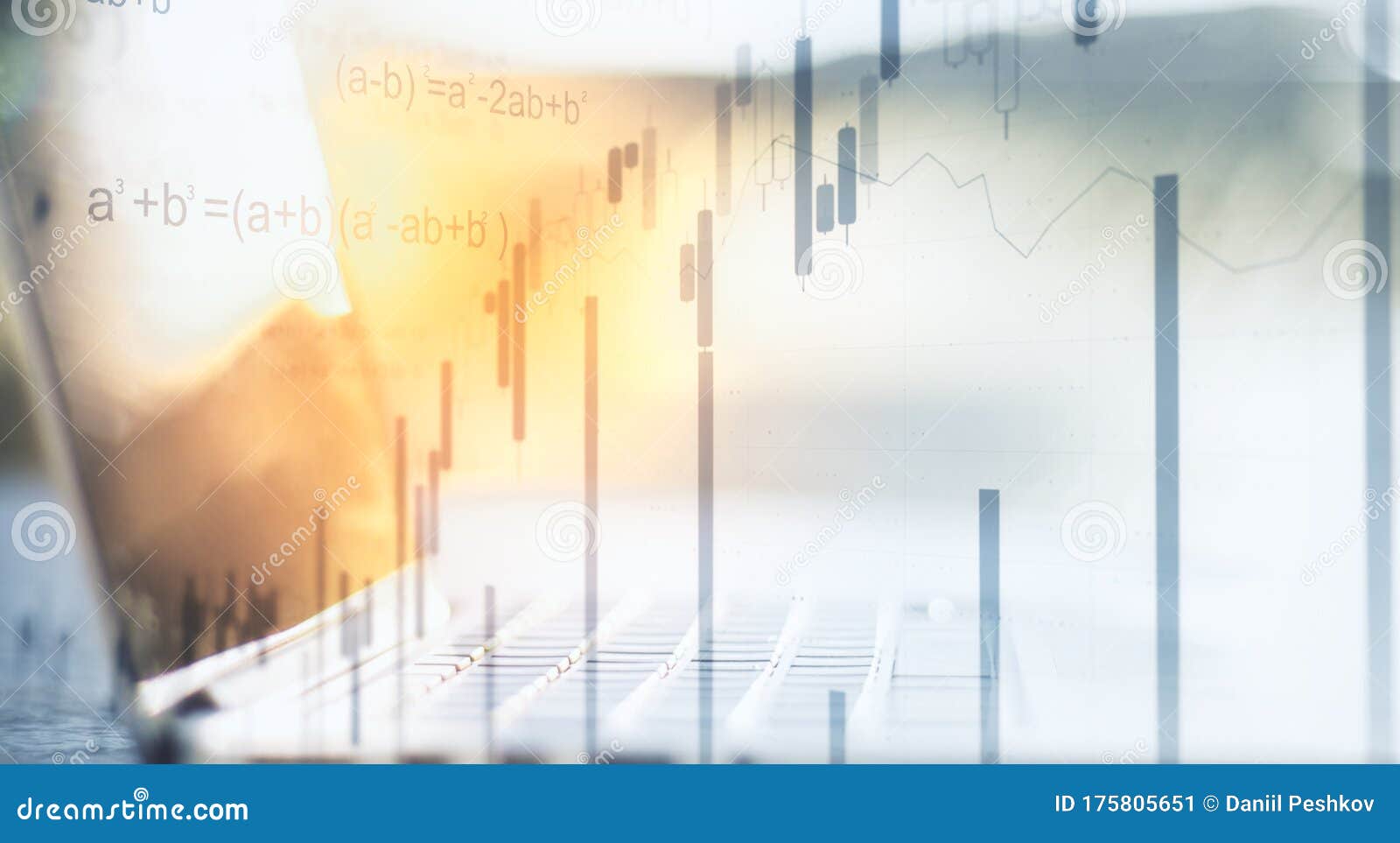 Laptop with forex chart stock image. Image of finance - 175805651