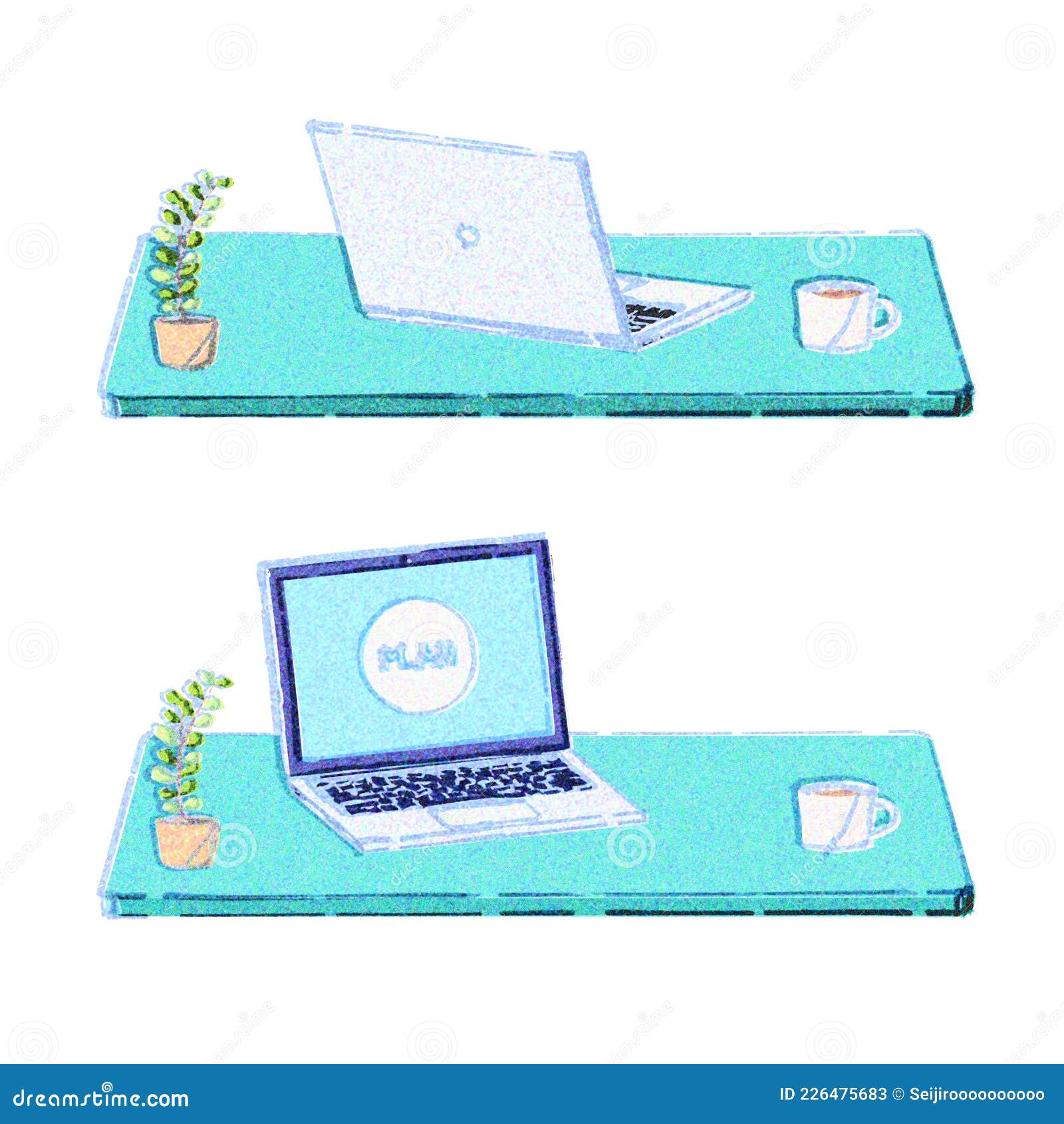 Laptop front and back stock image. Image of office, object - 226475683
