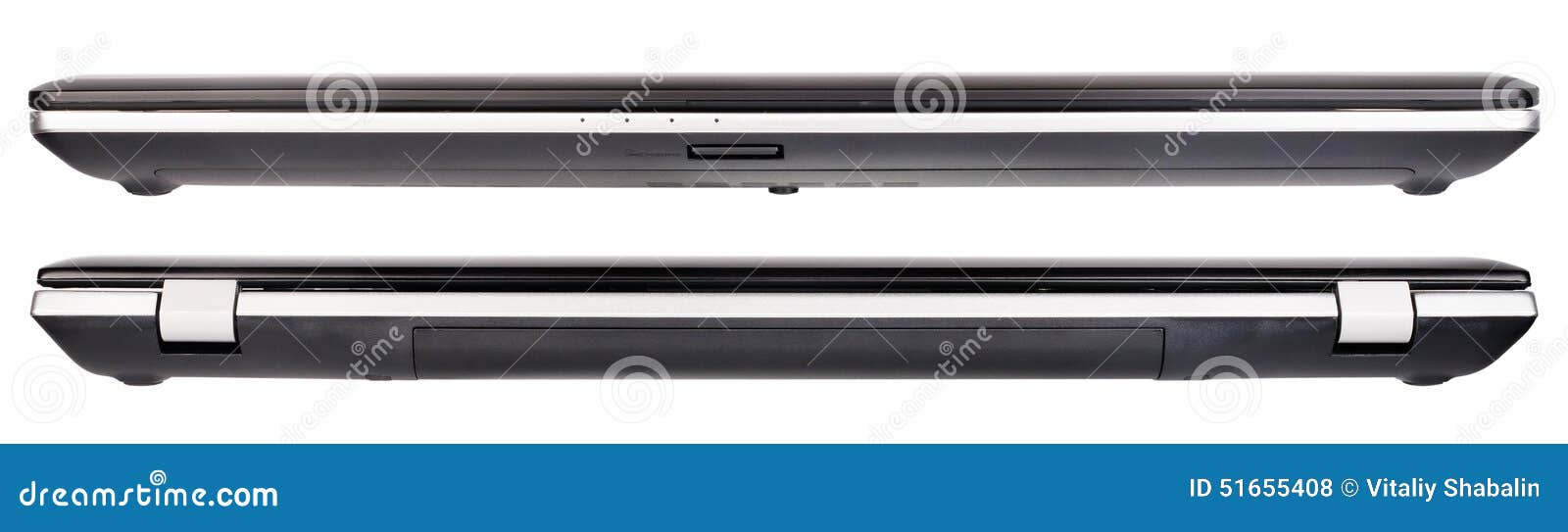 Laptop front and rear view stock photo. Image of notebook - 51655408