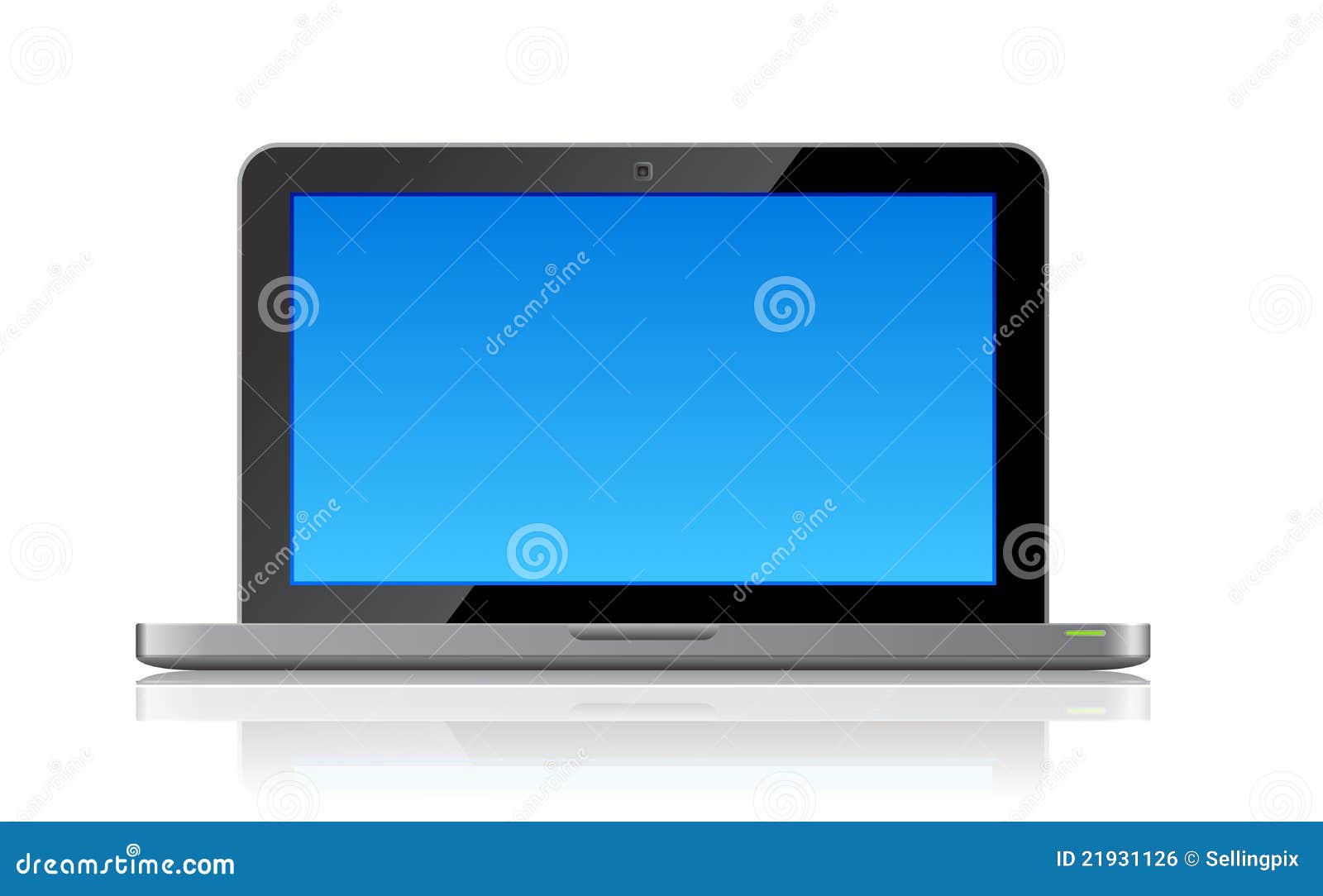 Laptop Front View with Copyspace Stock Illustration - Illustration of ...