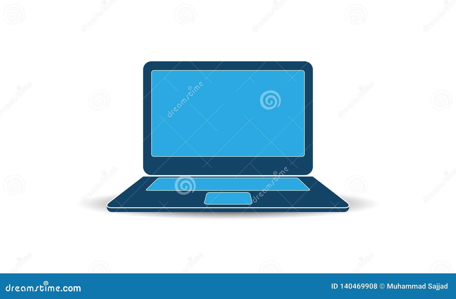 Laptop Front View - Modern Glossy Laptop Isolated on White Background ...