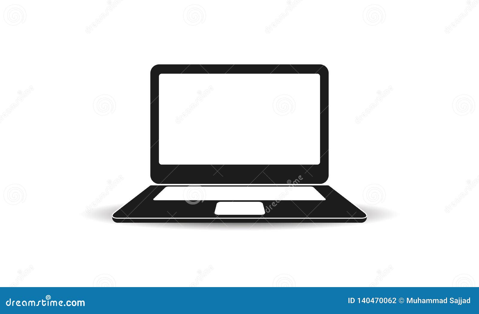 Laptop Front View - Modern Glossy Laptop Isolated on White Background ...