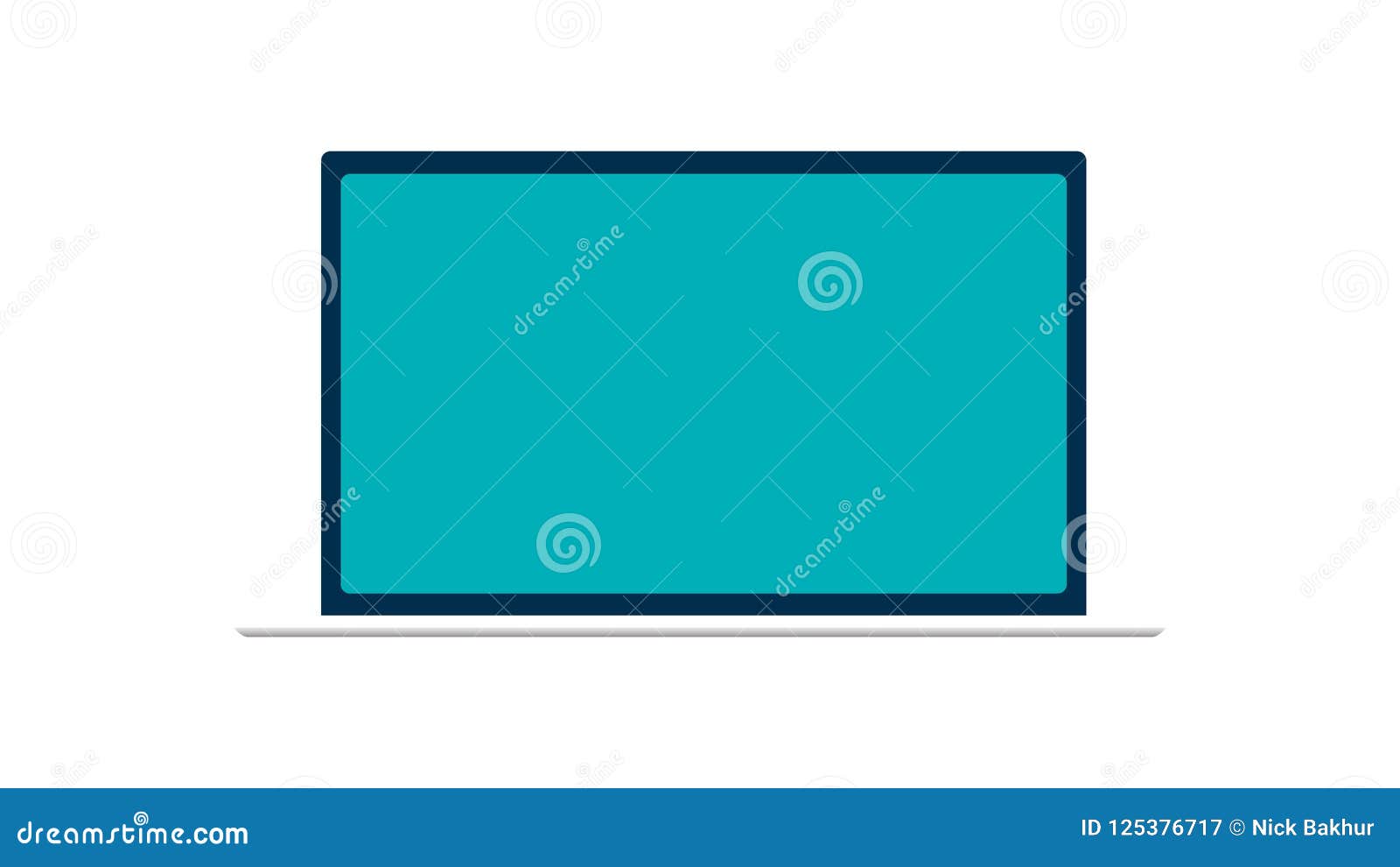 Laptop Front View. Notebook. Flat Isolated Model - Vector Stock. Stock ...