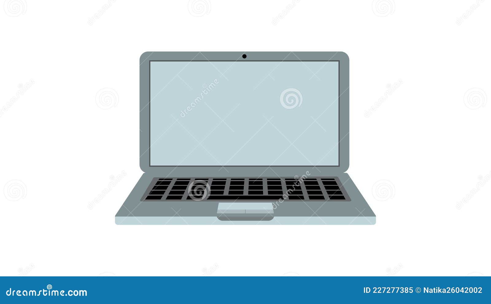 Laptop, Front View, on a White Isolated Background. Vector Illustration ...