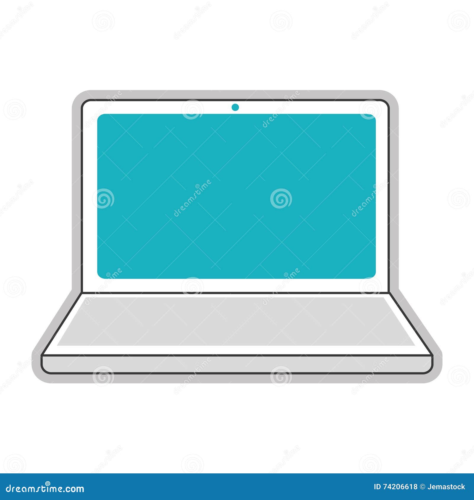 Laptop frontview icon stock illustration. Illustration of empty - 74206618