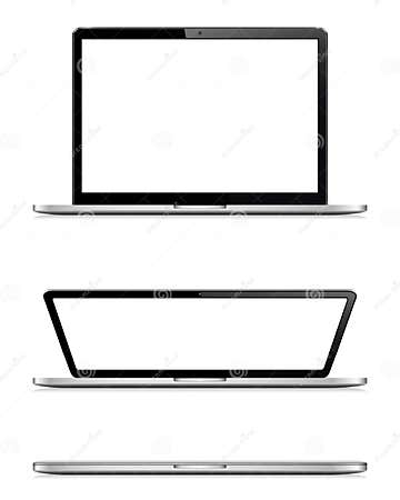 Laptop Fully Opened , Partially Opened and Closed Screen Stock Vector ...