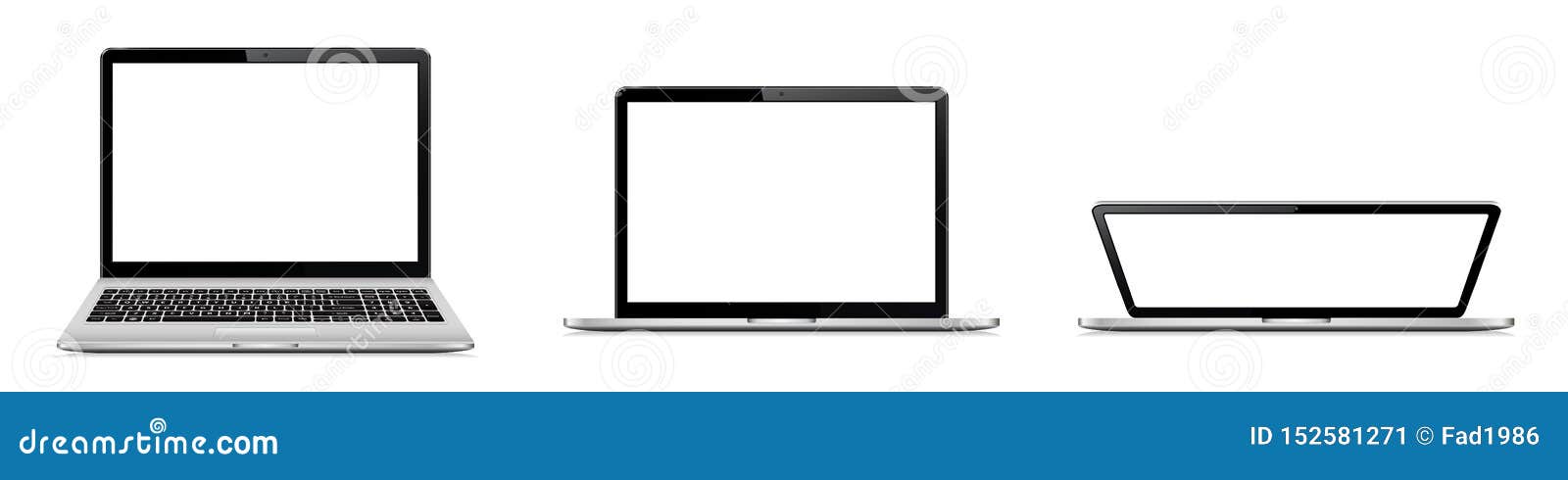Laptop Fully Opened , Partially Opened And Closed Screen Cartoon Vector ...
