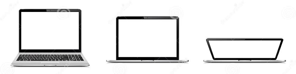 Laptop is Fully and Partially Open Stock Vector - Illustration of ...
