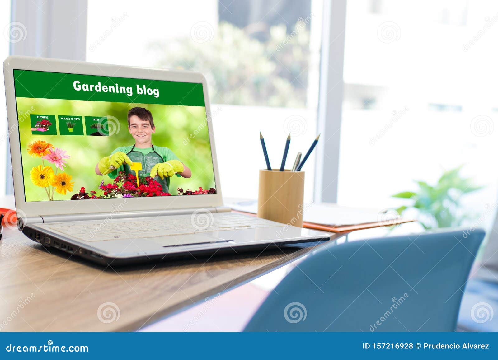 Laptop and garden web stock photo. Image of plants, horticulture ...