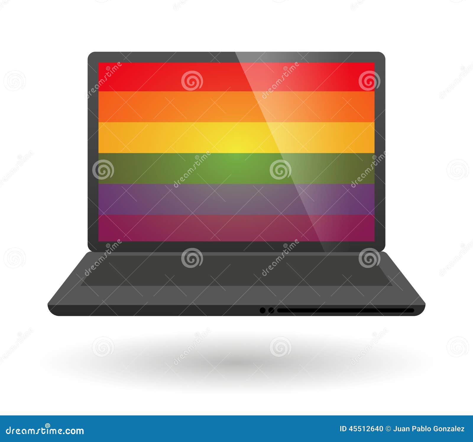 Lcd Tv Monitor With Pride Flag On The Screen. Cartoon Vector ...