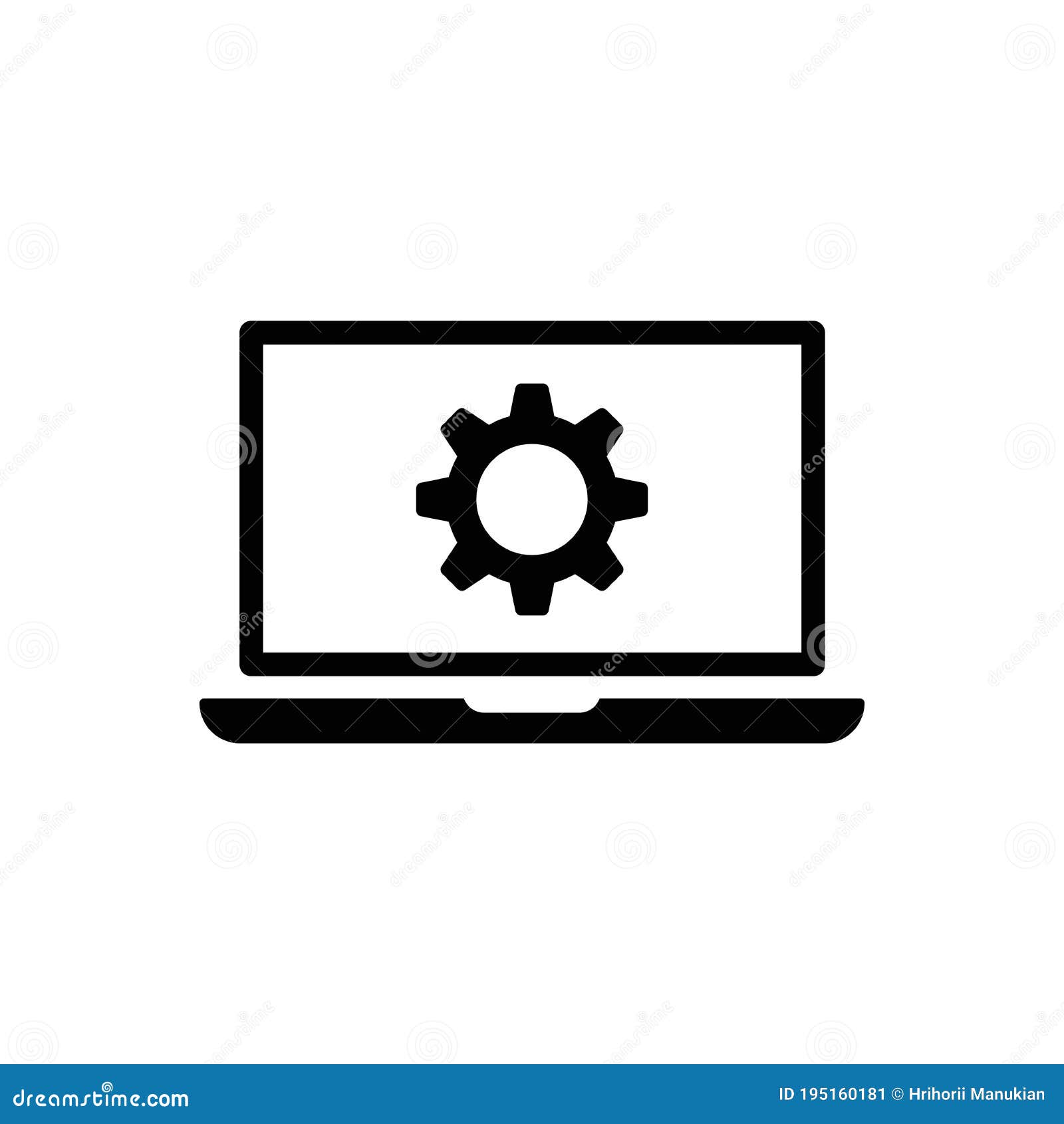 Laptop and Gear Icon. Vector Web Design Stock Vector - Illustration of ...