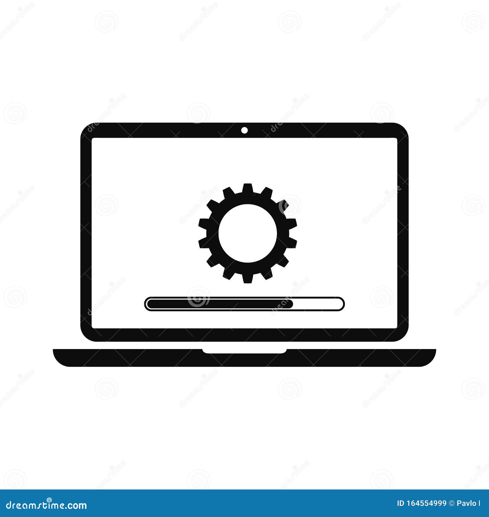 Laptop and Gears Icon with Update Screen. Update Process, Install New ...