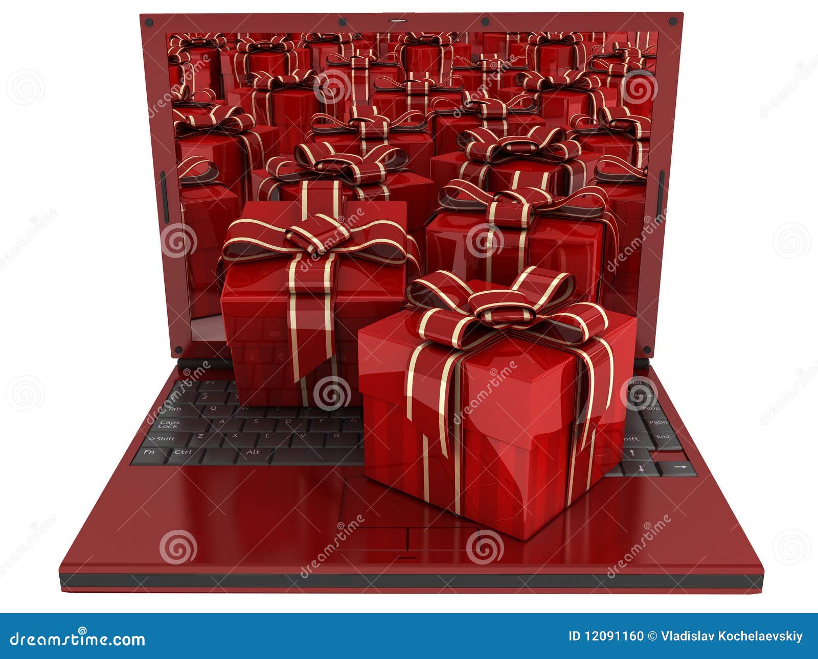 Laptop and gifs stock illustration. Illustration of laptop - 12091160