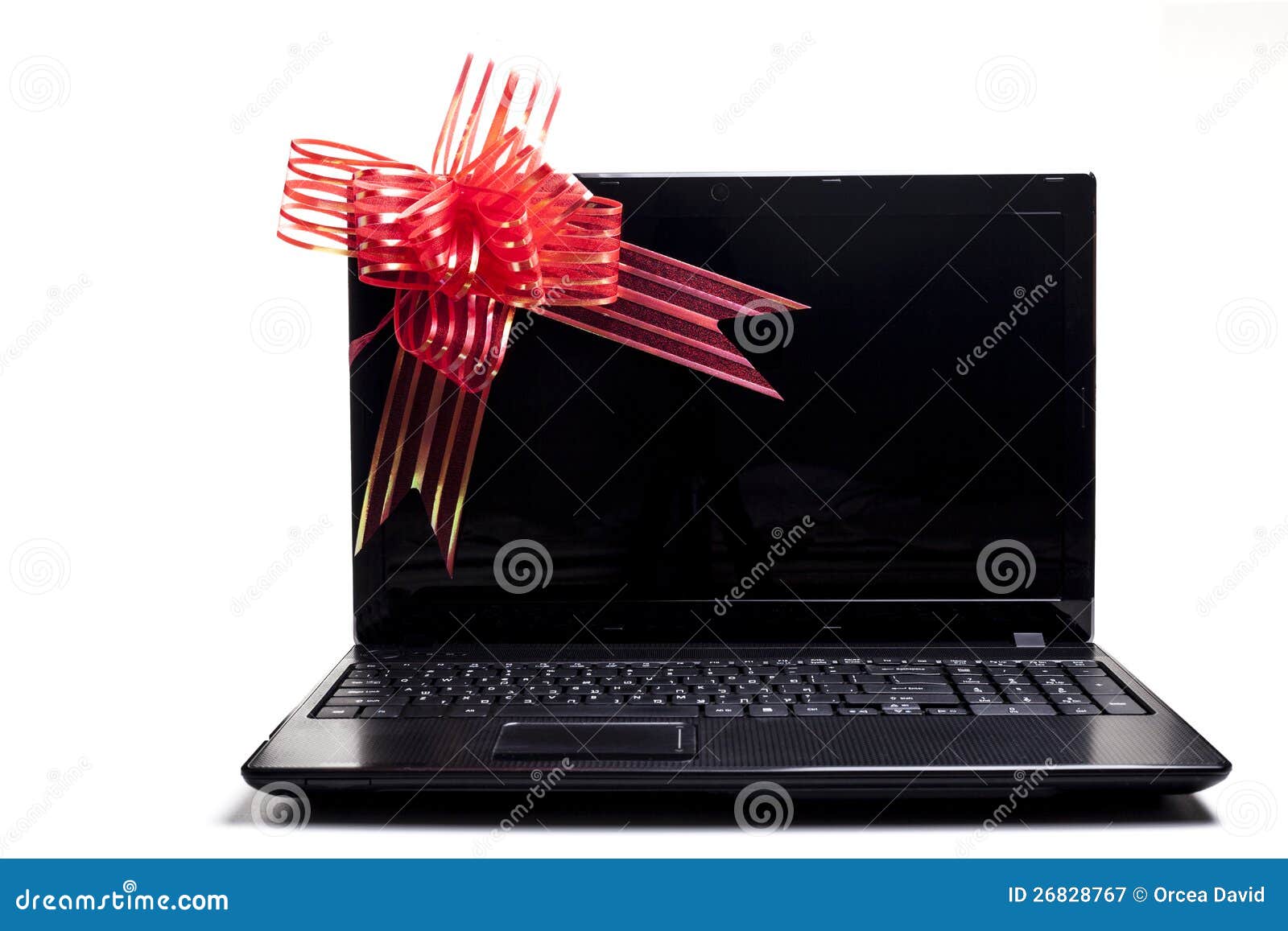 Laptop Gift stock image. Image of notebook, celebration - 26828767