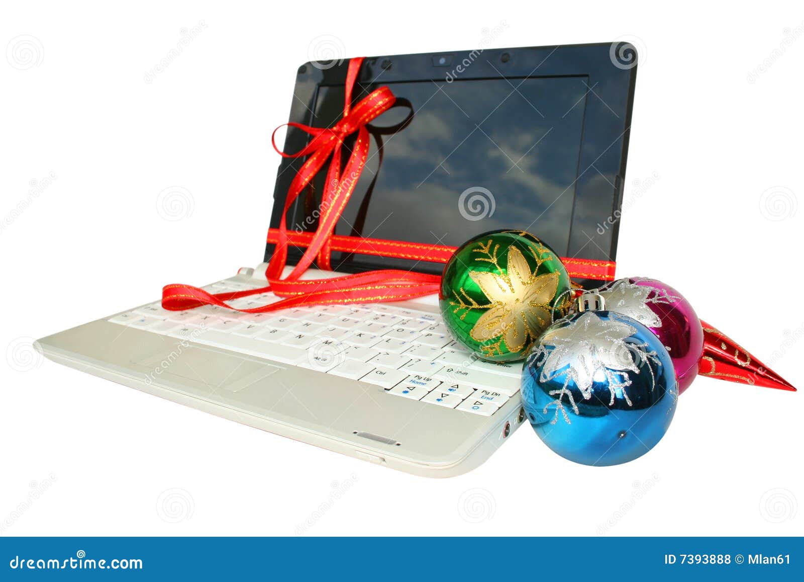 Laptop gift stock photo. Image of present, celebration - 7393888