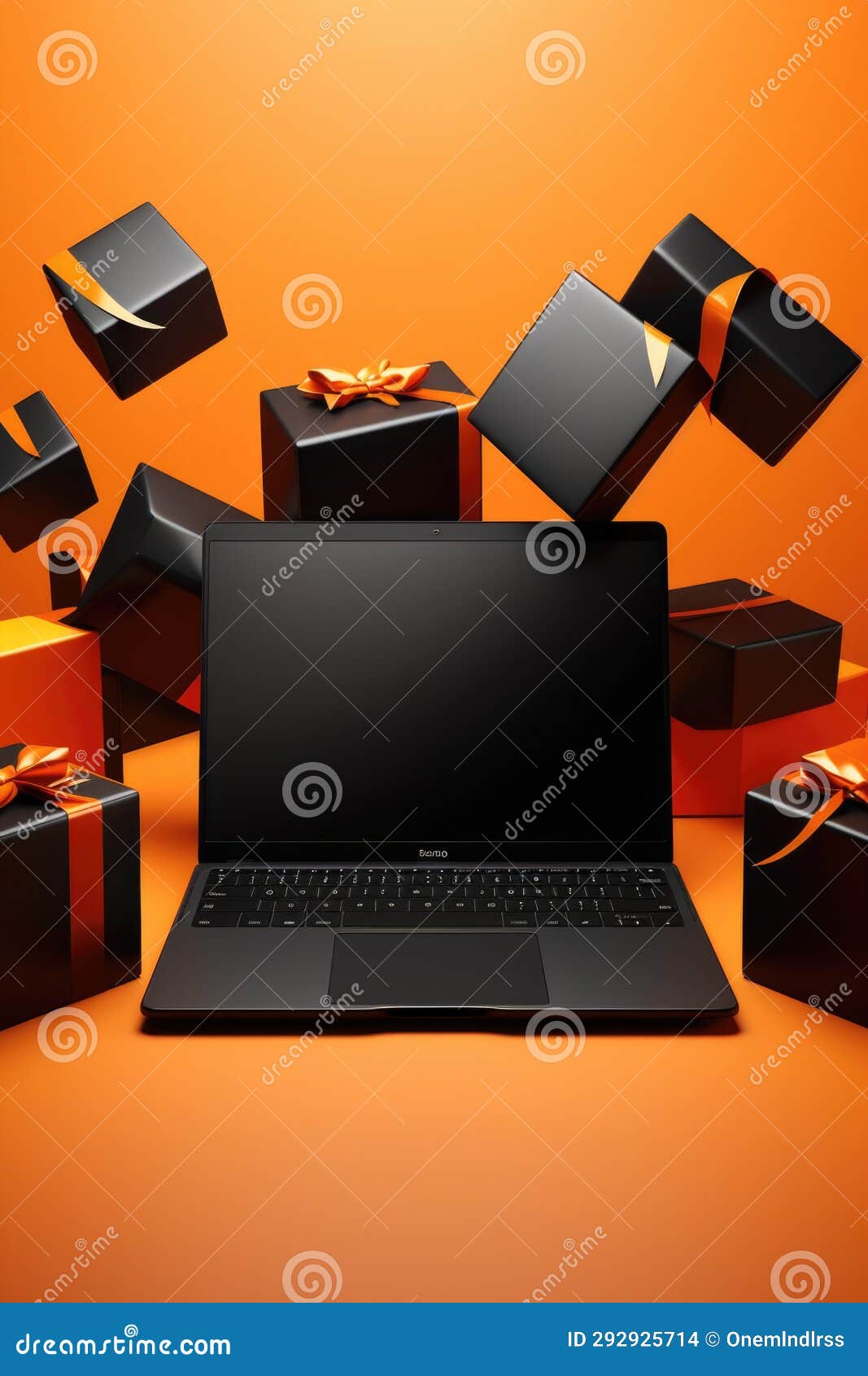 Laptop, Gift Box and Gift Boxes Stock Photo - Image of concept, holiday ...