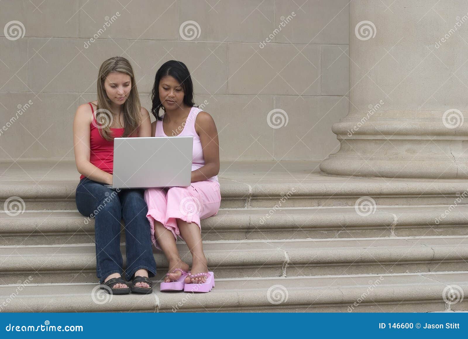 Laptop Girls stock photo. Image of teenager, friend, teenagers - 146600