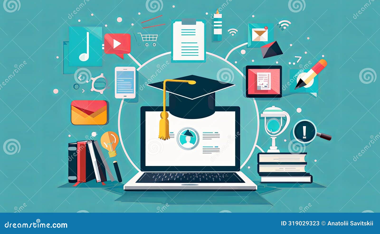 A Laptop with a Graduation Cap Placed on Top of it, Symbolizing the ...