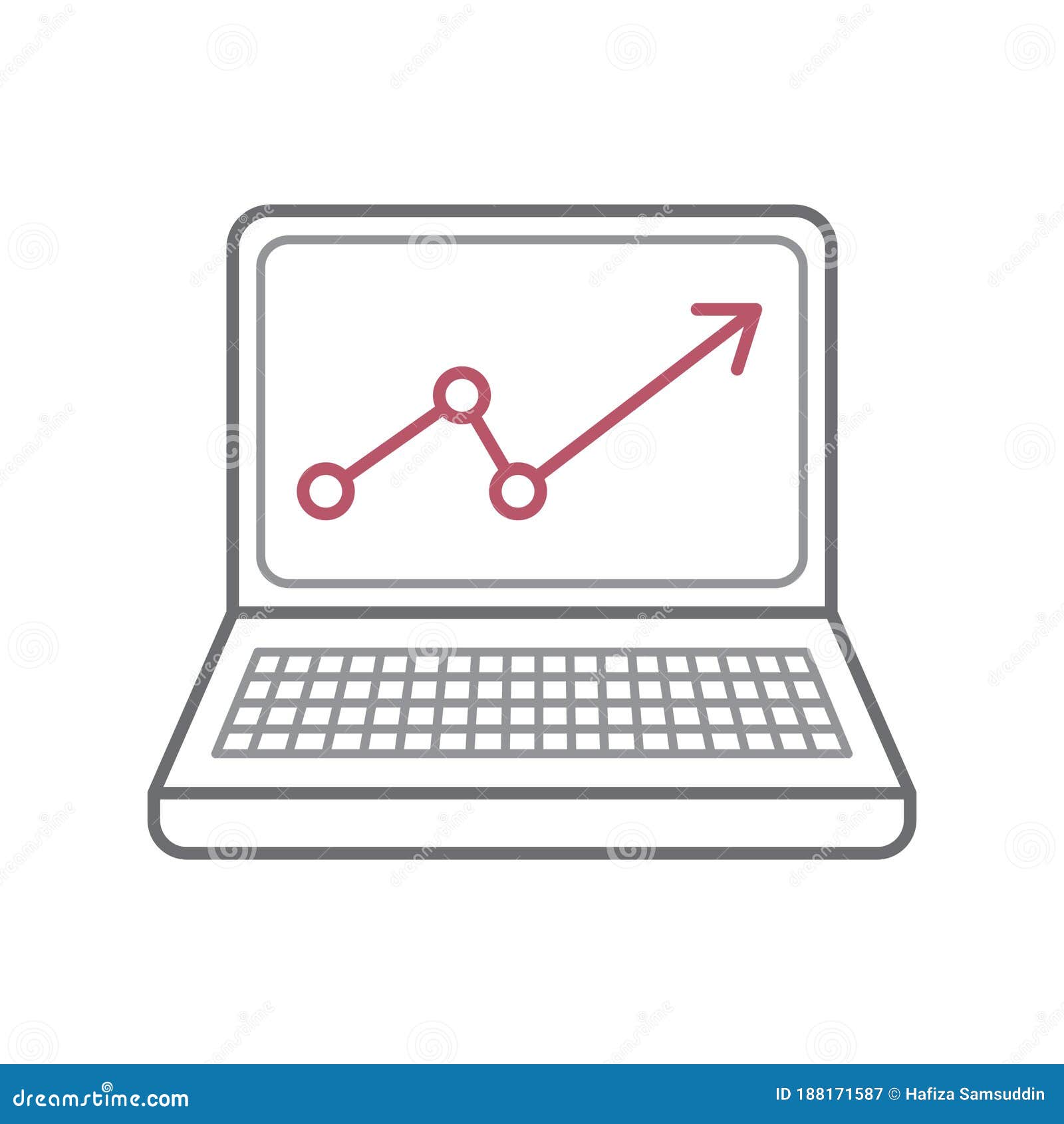 A Laptop with Graph Illustration. Stock Vector - Illustration of ...