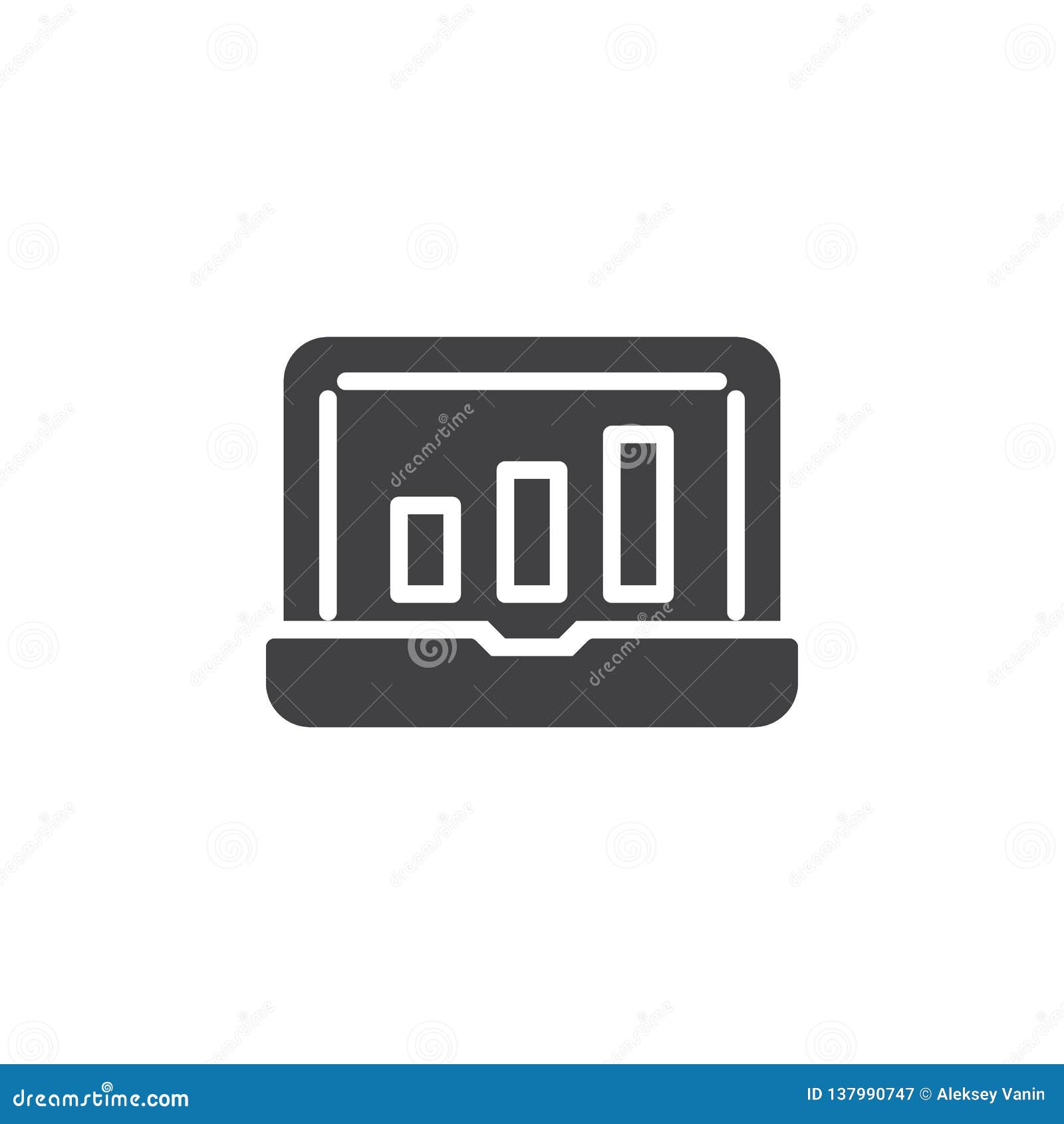 Laptop with Graph Vector Icon Stock Vector - Illustration of analytics ...