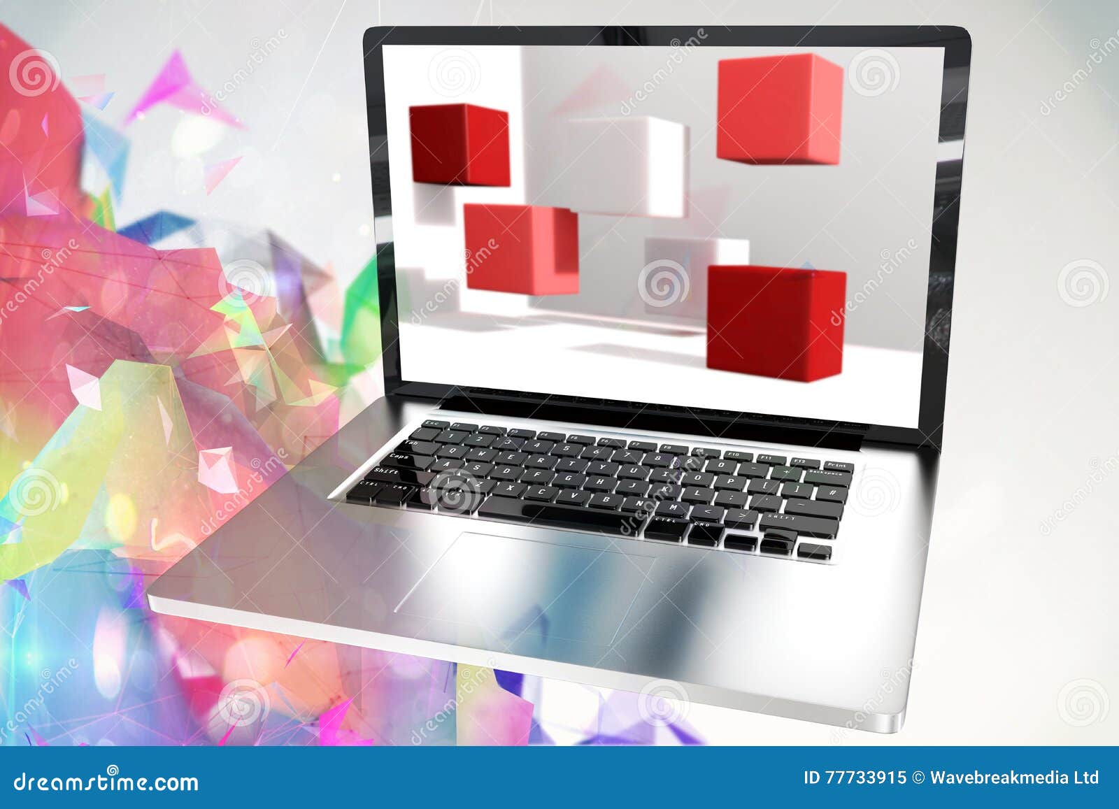 A Laptop with Graphic Background Stock Illustration - Illustration of ...