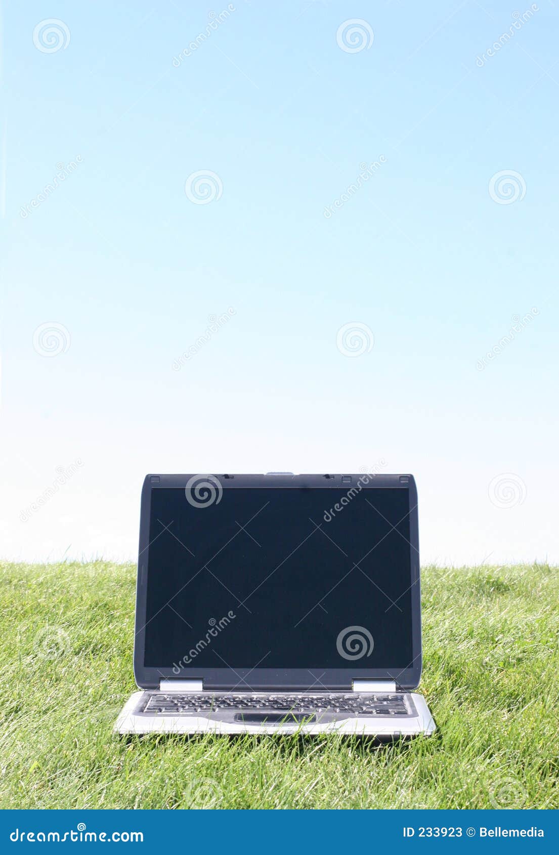 Laptop on Grass stock image. Image of play, park, space - 233923