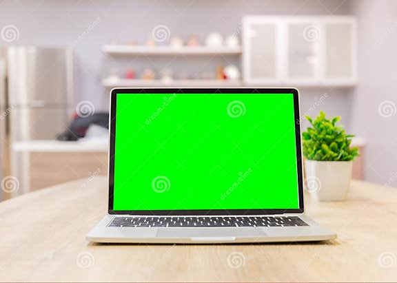 Laptop Green Screen, Background Green. Stock Illustration ...