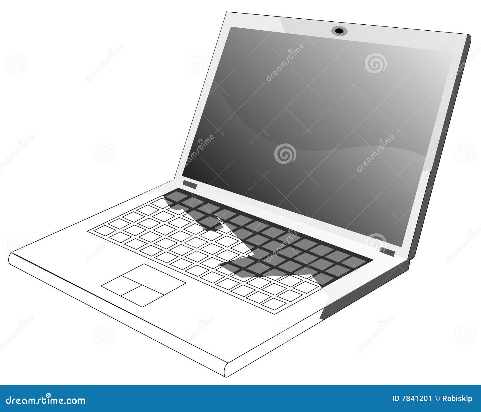 Laptop- Half Blueprint Picture. Image: 7841201