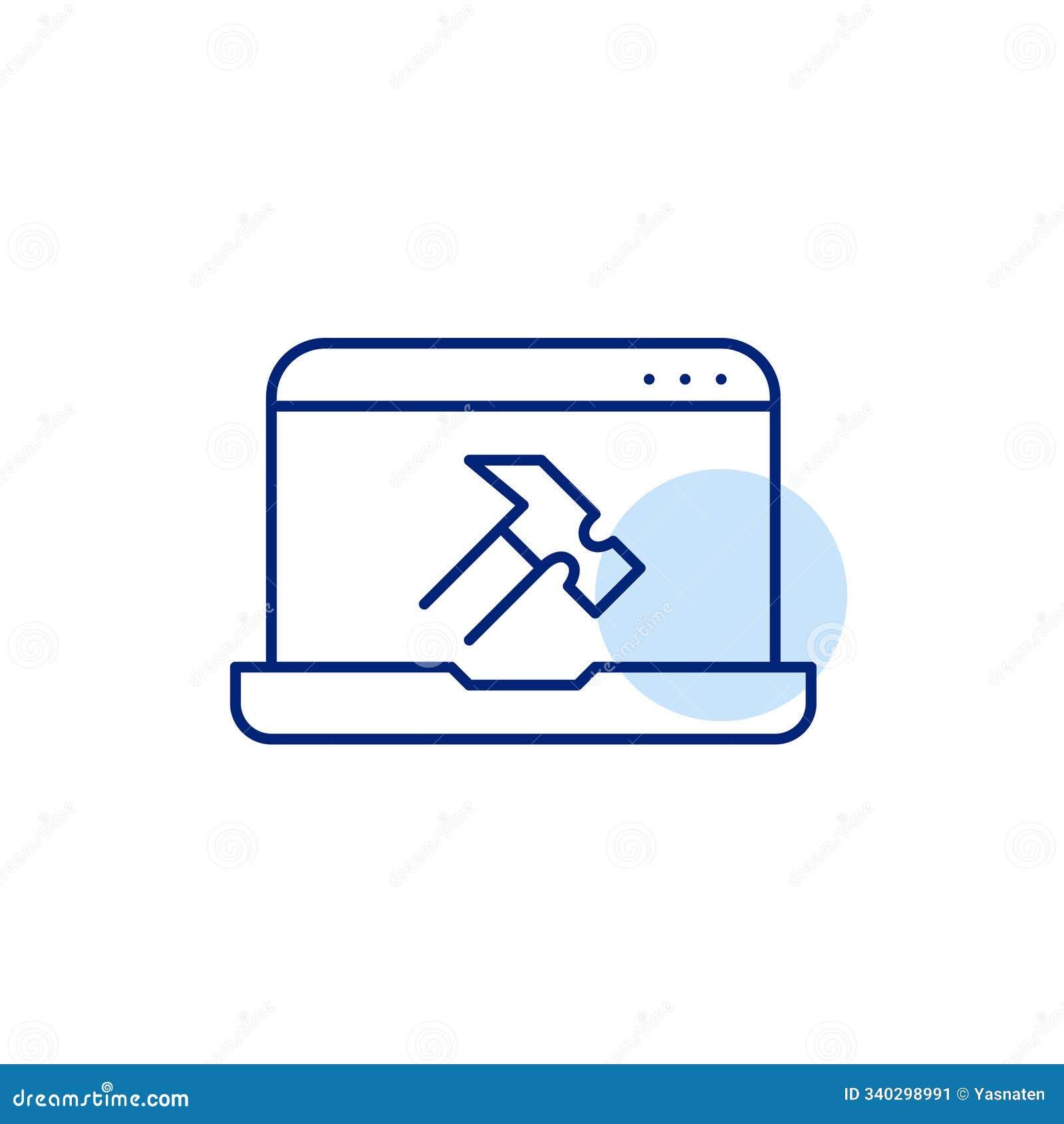 Laptop with Hammer on it. Software Development, and Computer Repair ...