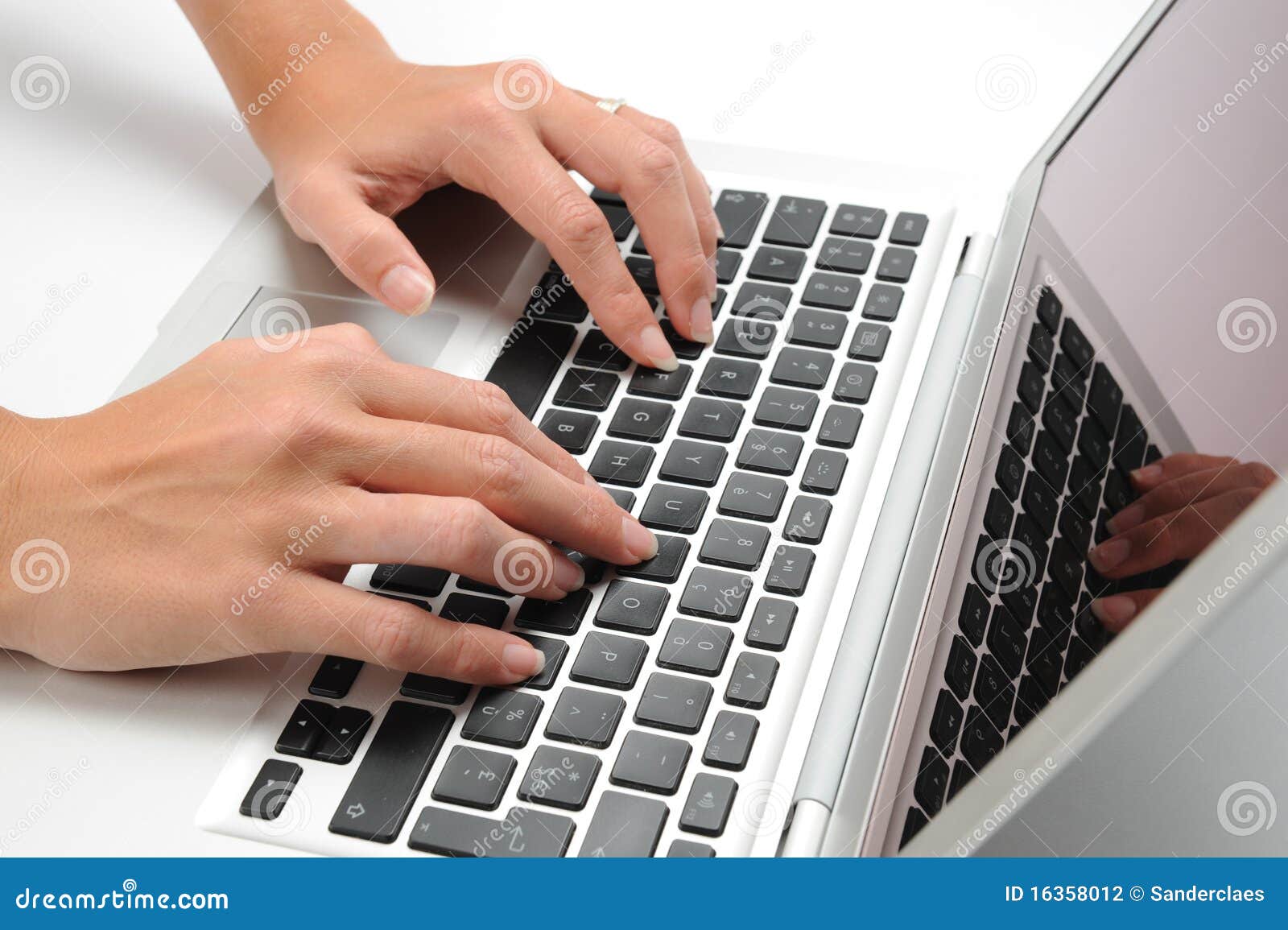 Laptop and hand stock photo. Image of businessman, hand - 16358012