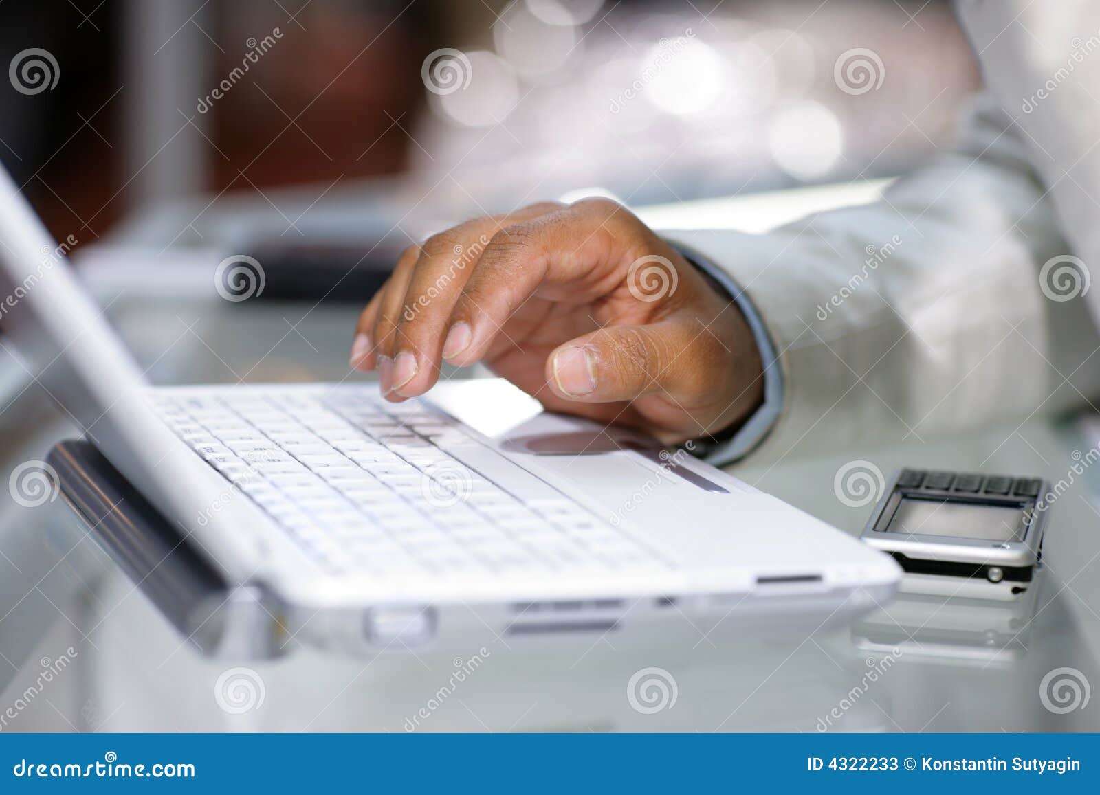 Laptop hand stock image. Image of slick, cellular, reflection - 4322233