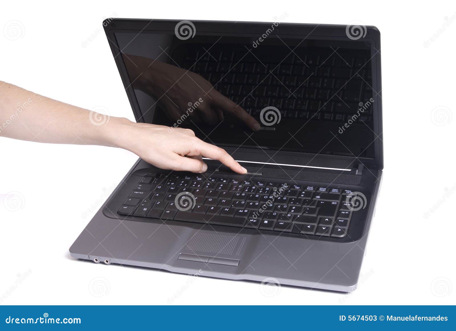 Laptop with hand stock image. Image of keyboard, computer - 5674503