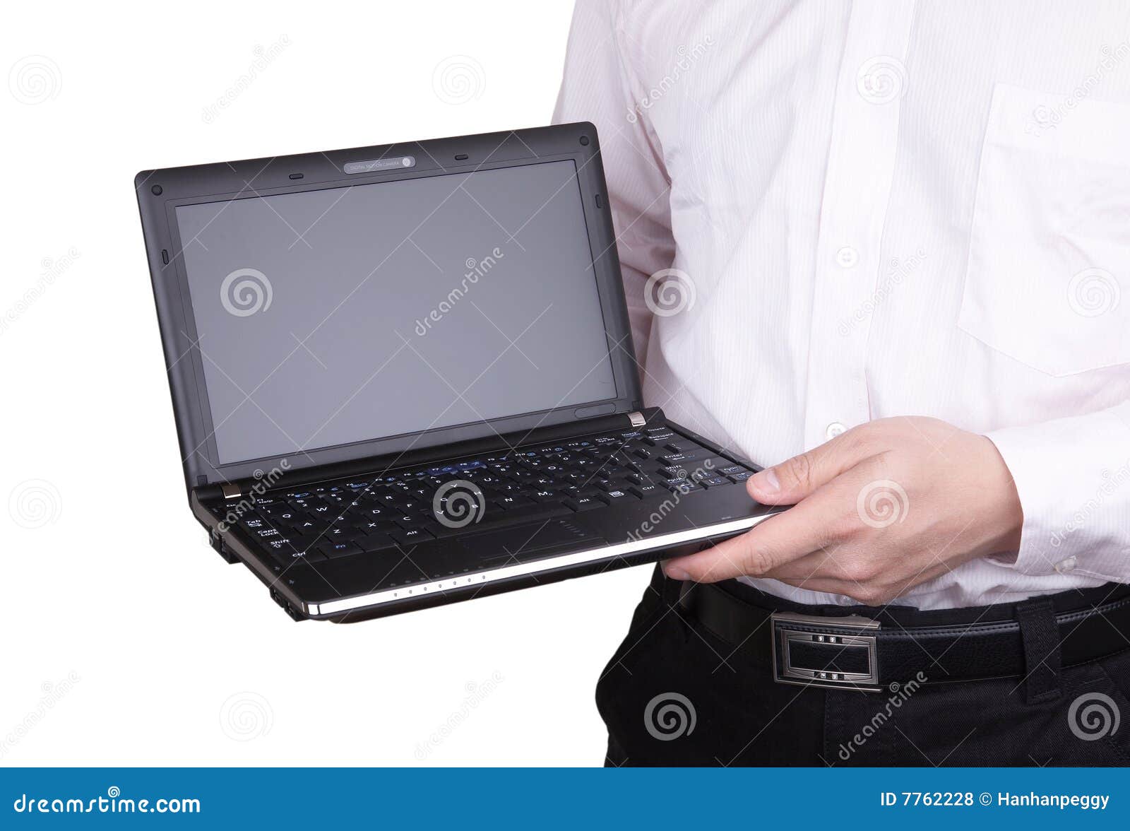 Laptop in hand stock photo. Image of corporate, laptop - 7762228