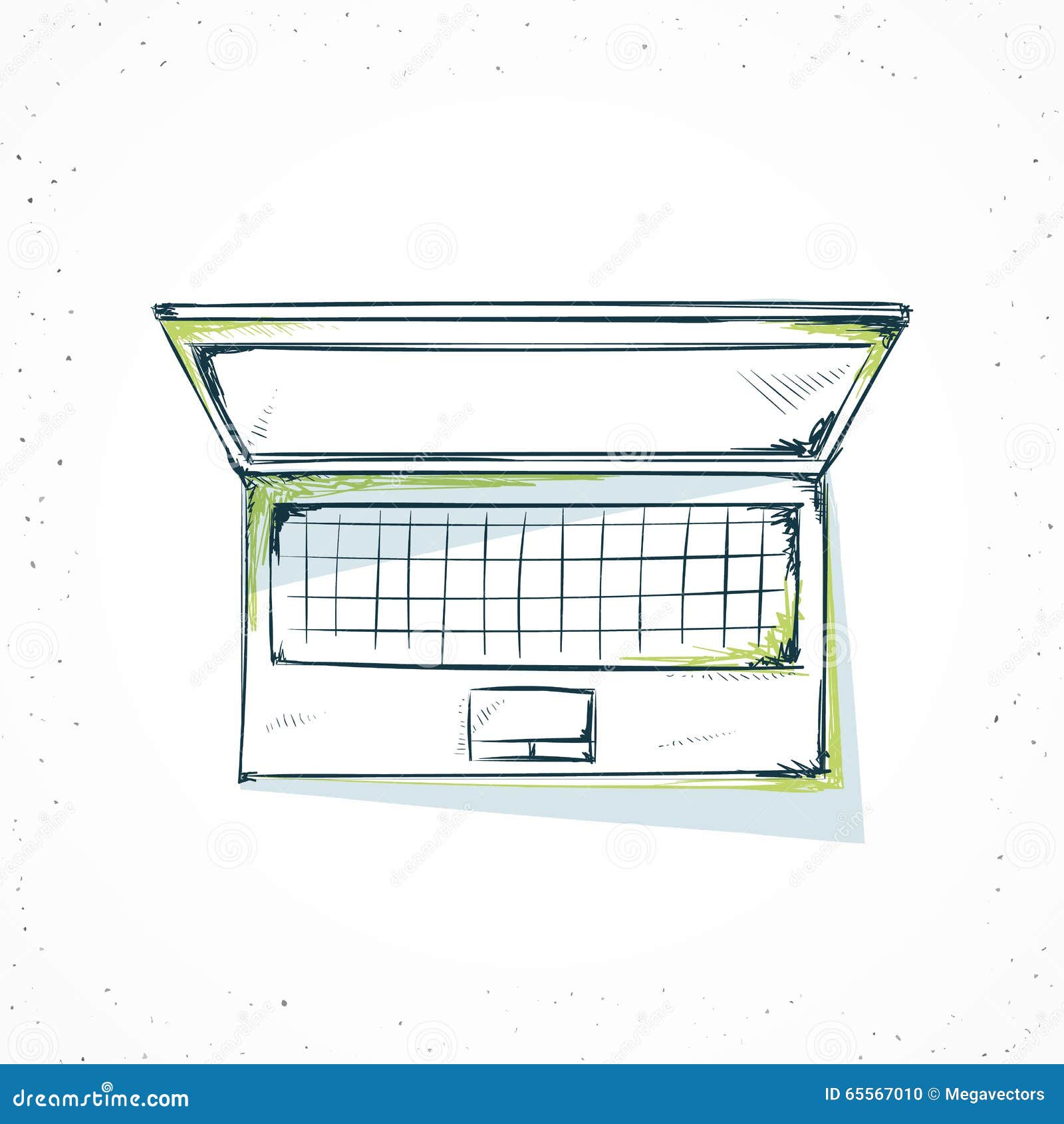 Laptop Handmade in Sketch Style Stock Vector - Illustration of black ...