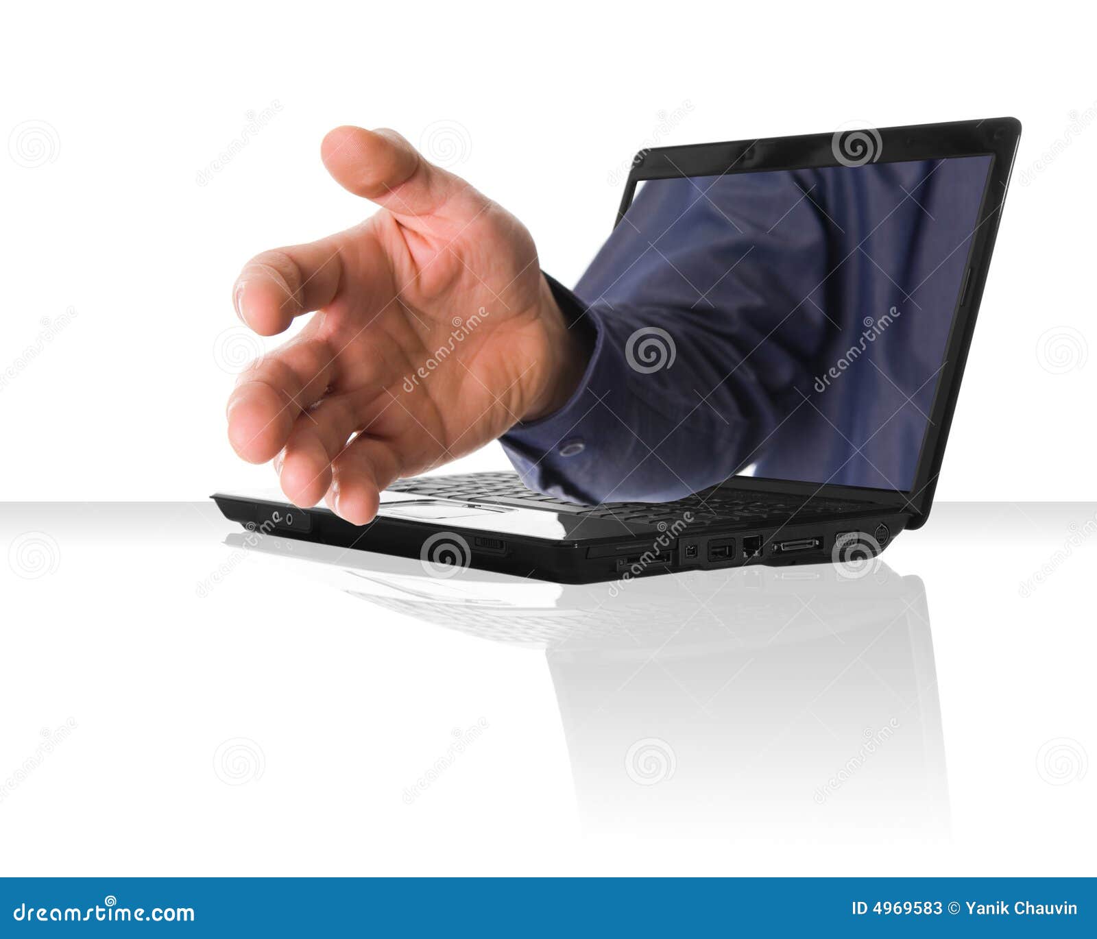 Laptop Handshake stock image. Image of shake, contract - 4969583