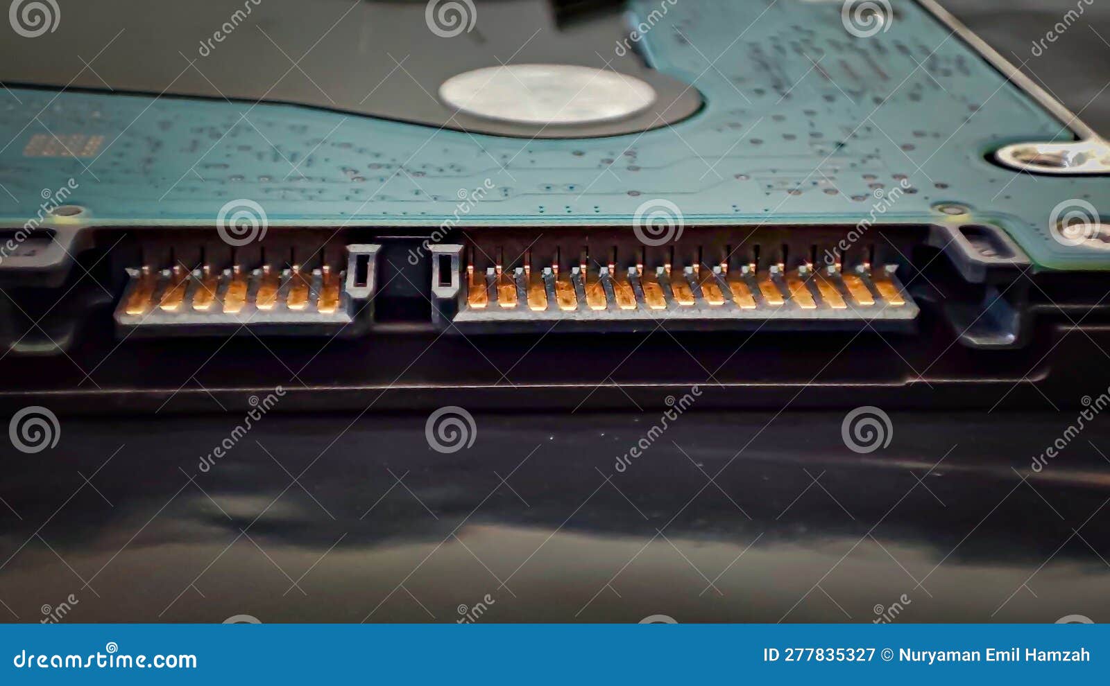 Laptop Hard Disk Power and Data Sockets Viewed from the Front Stock ...