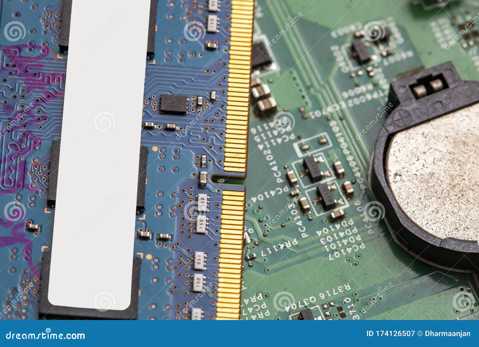 LAPTOP HARDWARE of RAM PORT Stock Image - Image of repairing, mainboard ...