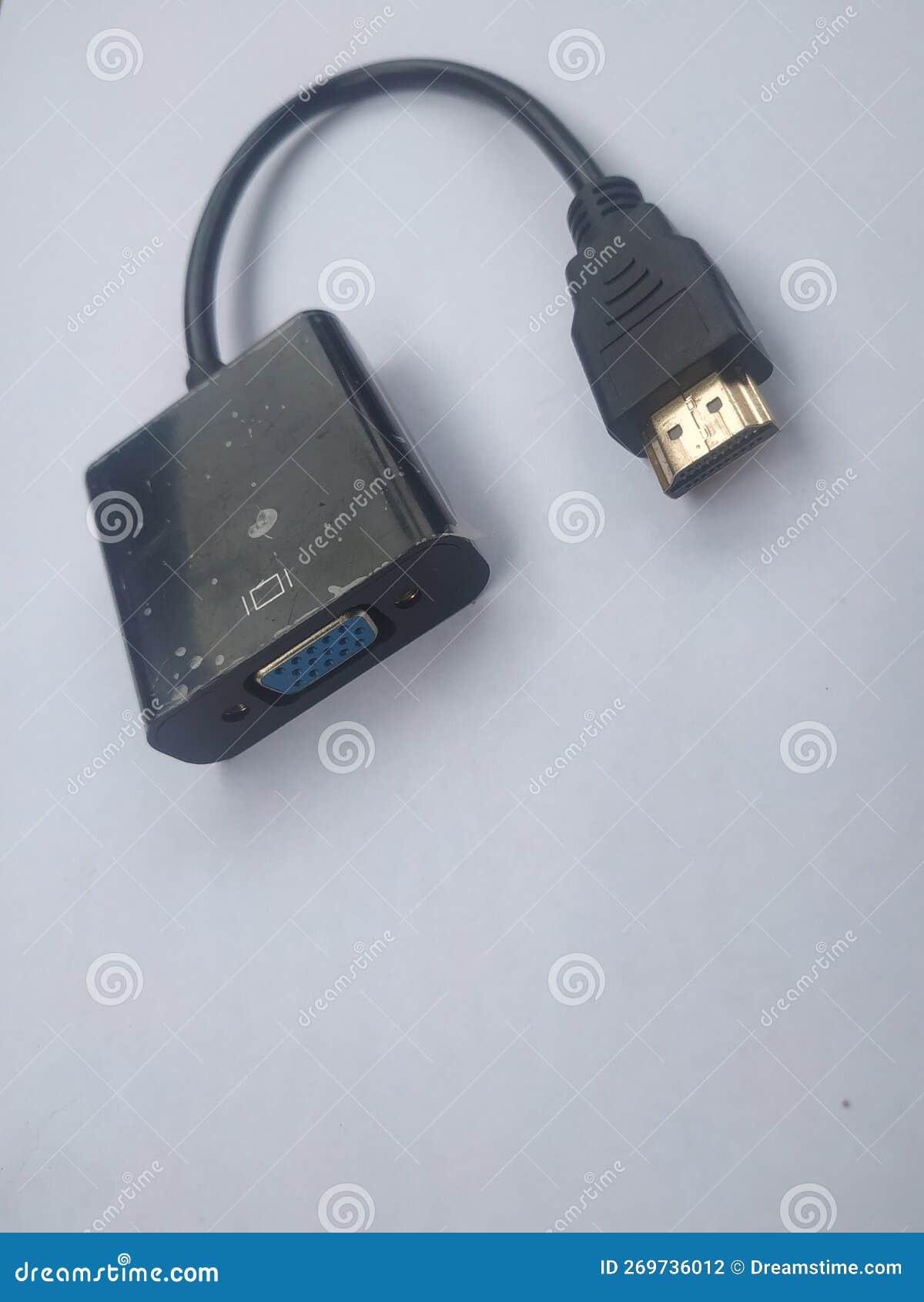 Laptop HDMI Cable To Connect Laptop Screen To Projector Stock Photo ...