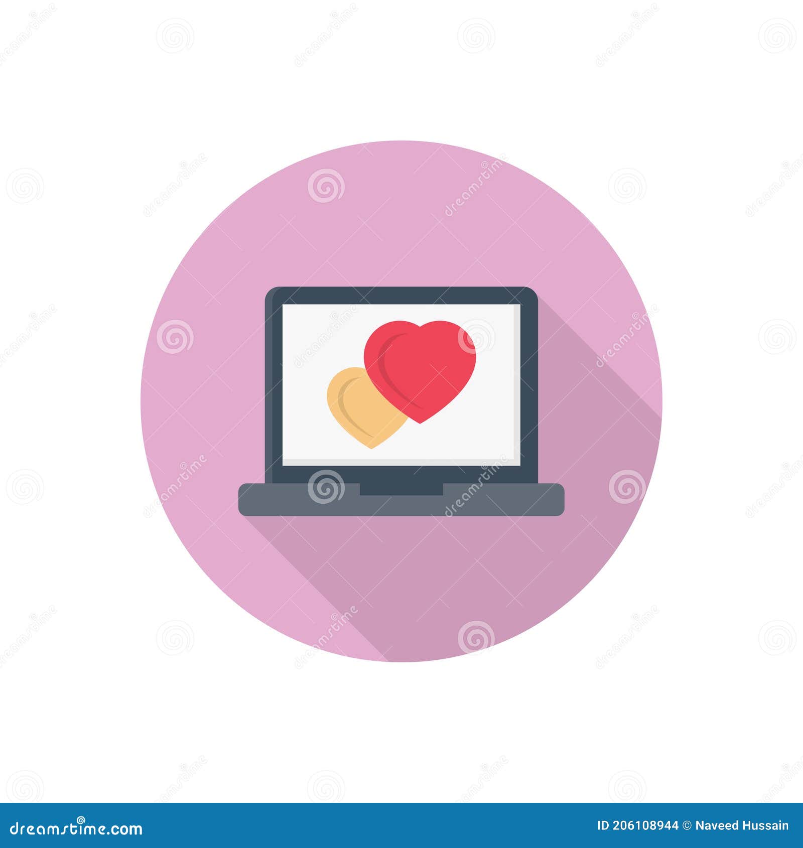 Laptop heart stock vector. Illustration of culture, family - 206108944