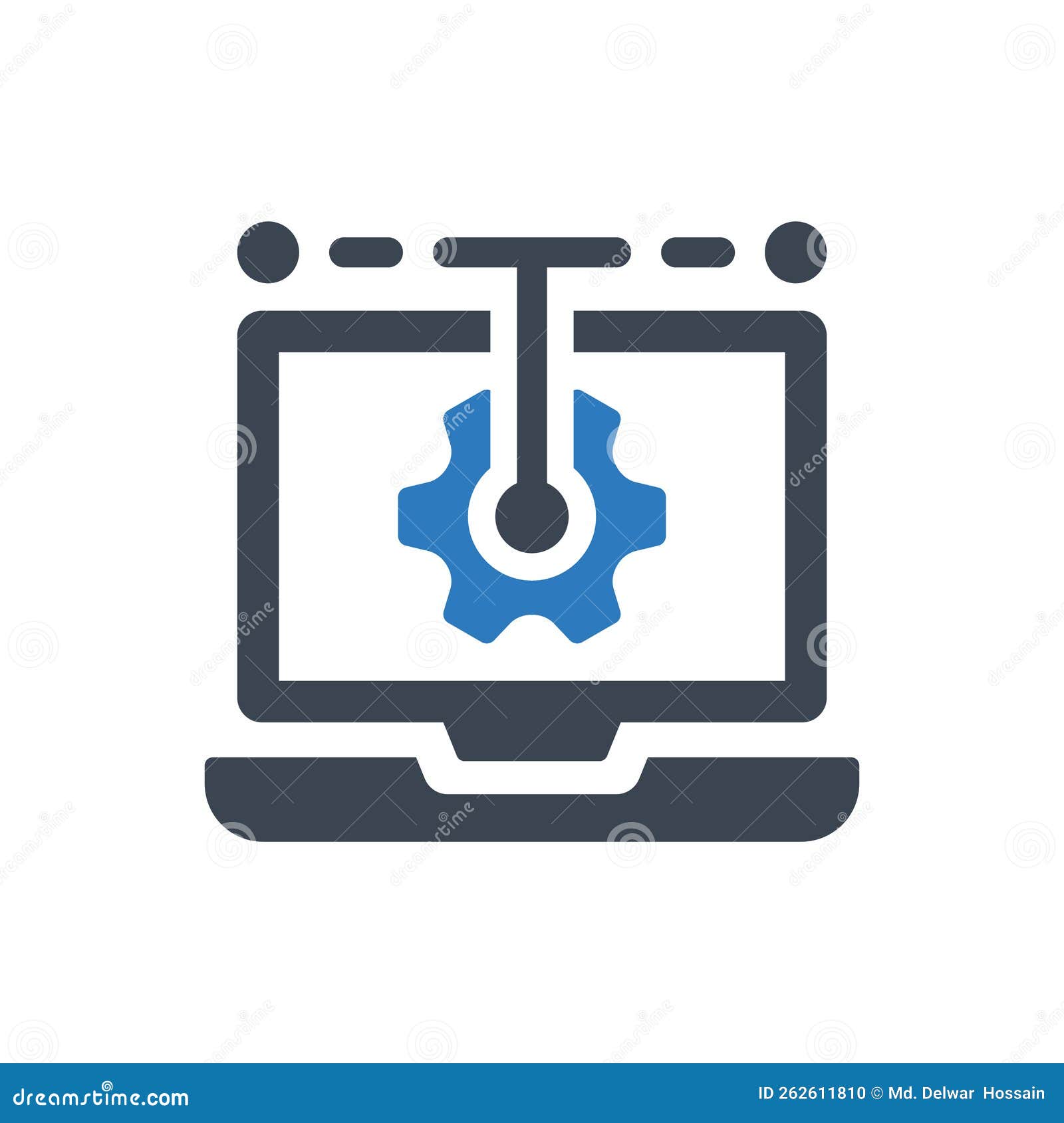 Laptop Hypervisor Settings Icon Stock Vector - Illustration of sign ...